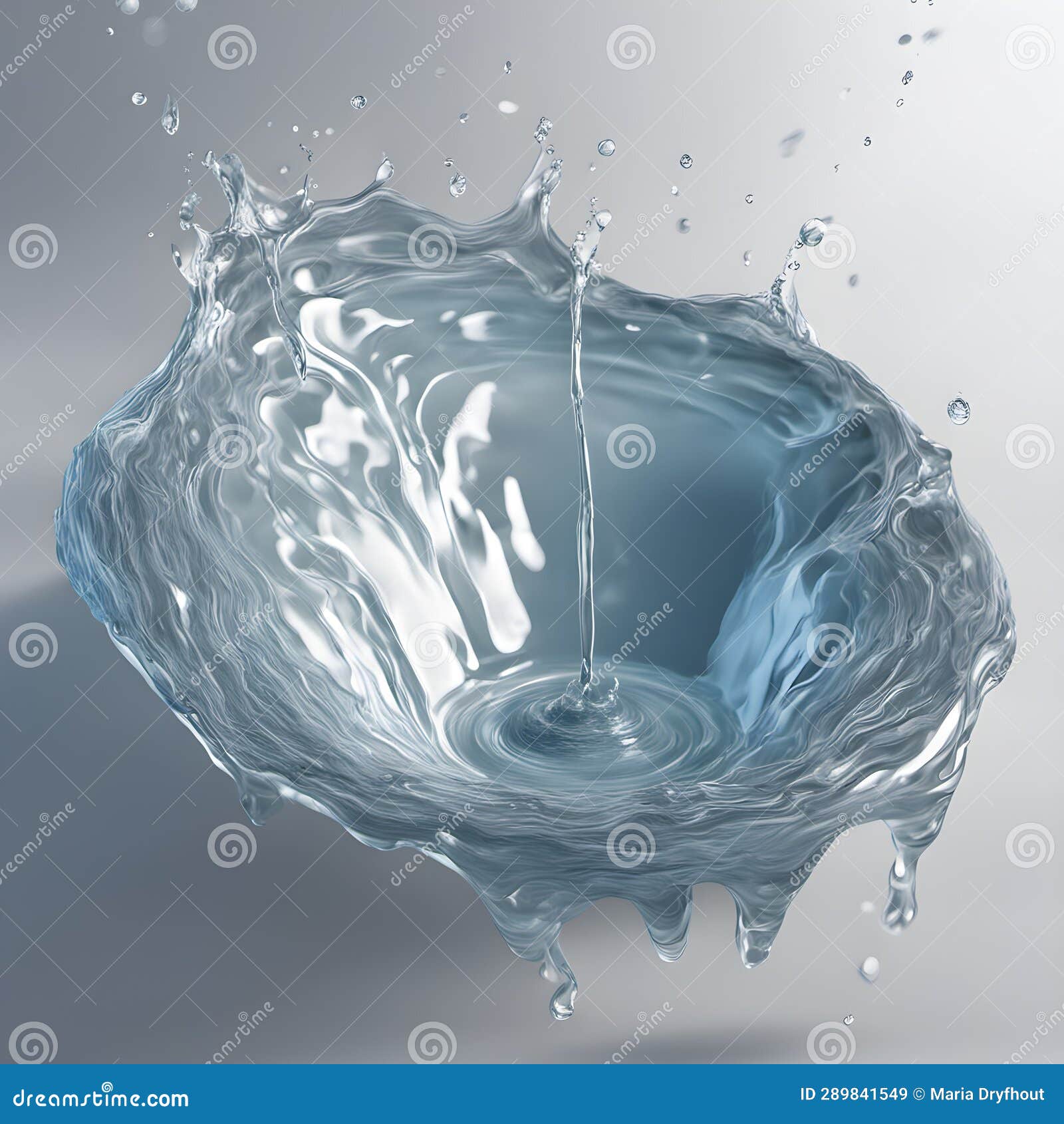 Frozen Blue Water Splash on Silver Gradient Stock Illustration ...
