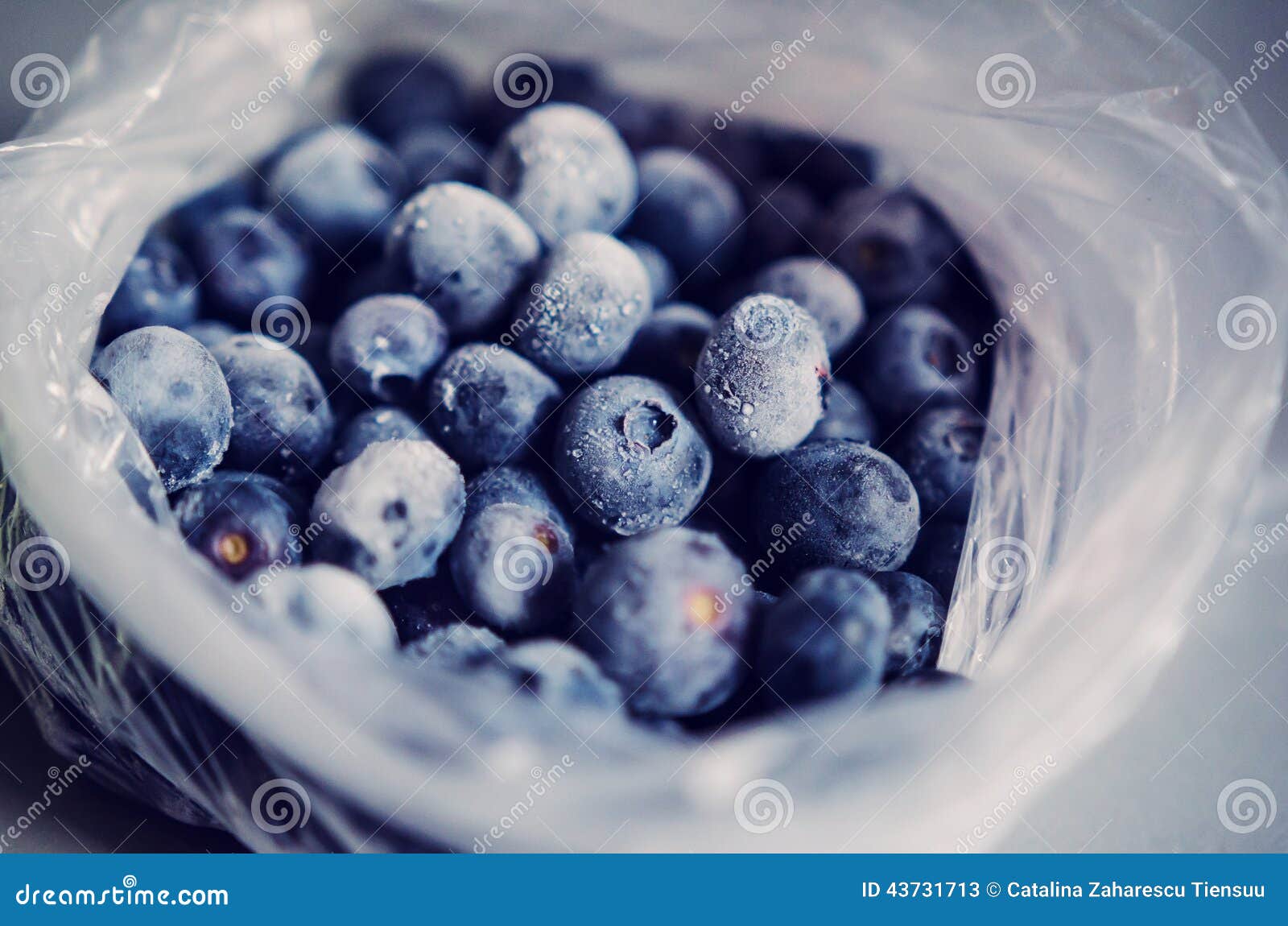 Frozen Blueberries in Plastic Bag Stock Image - Image of texture ...