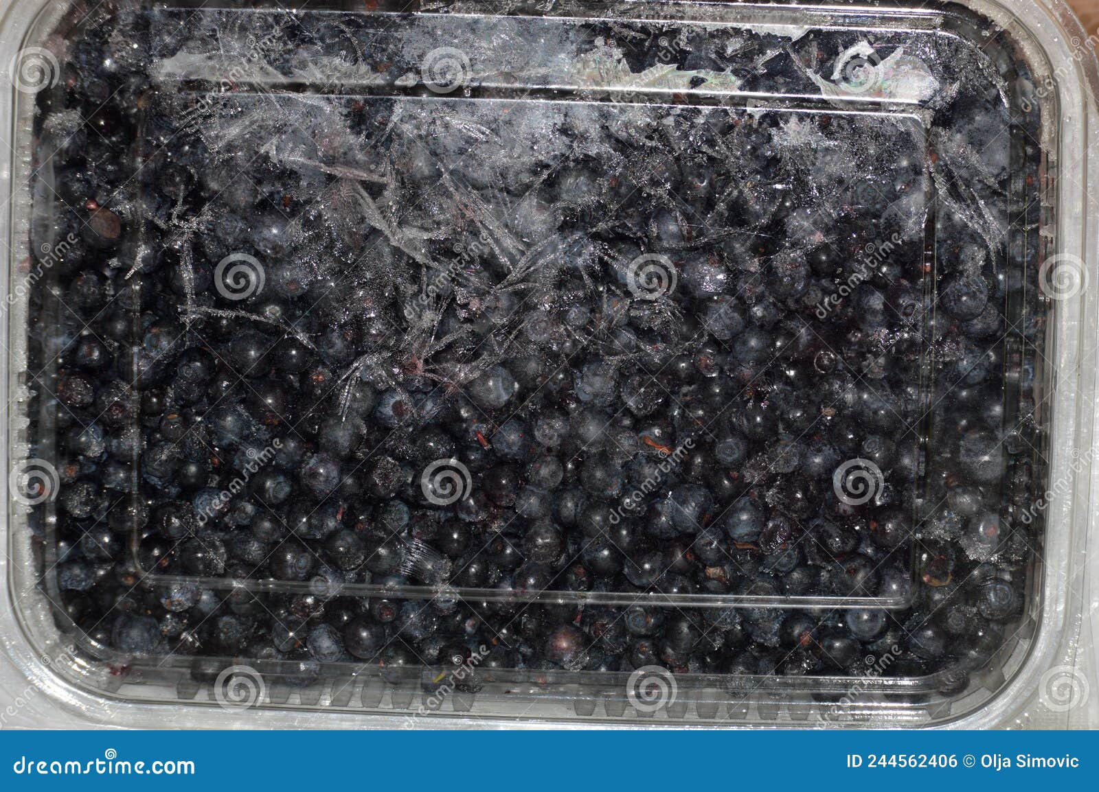 Frozen Blueberries in a Plastic Box Stock Photo - Image of blueberries ...
