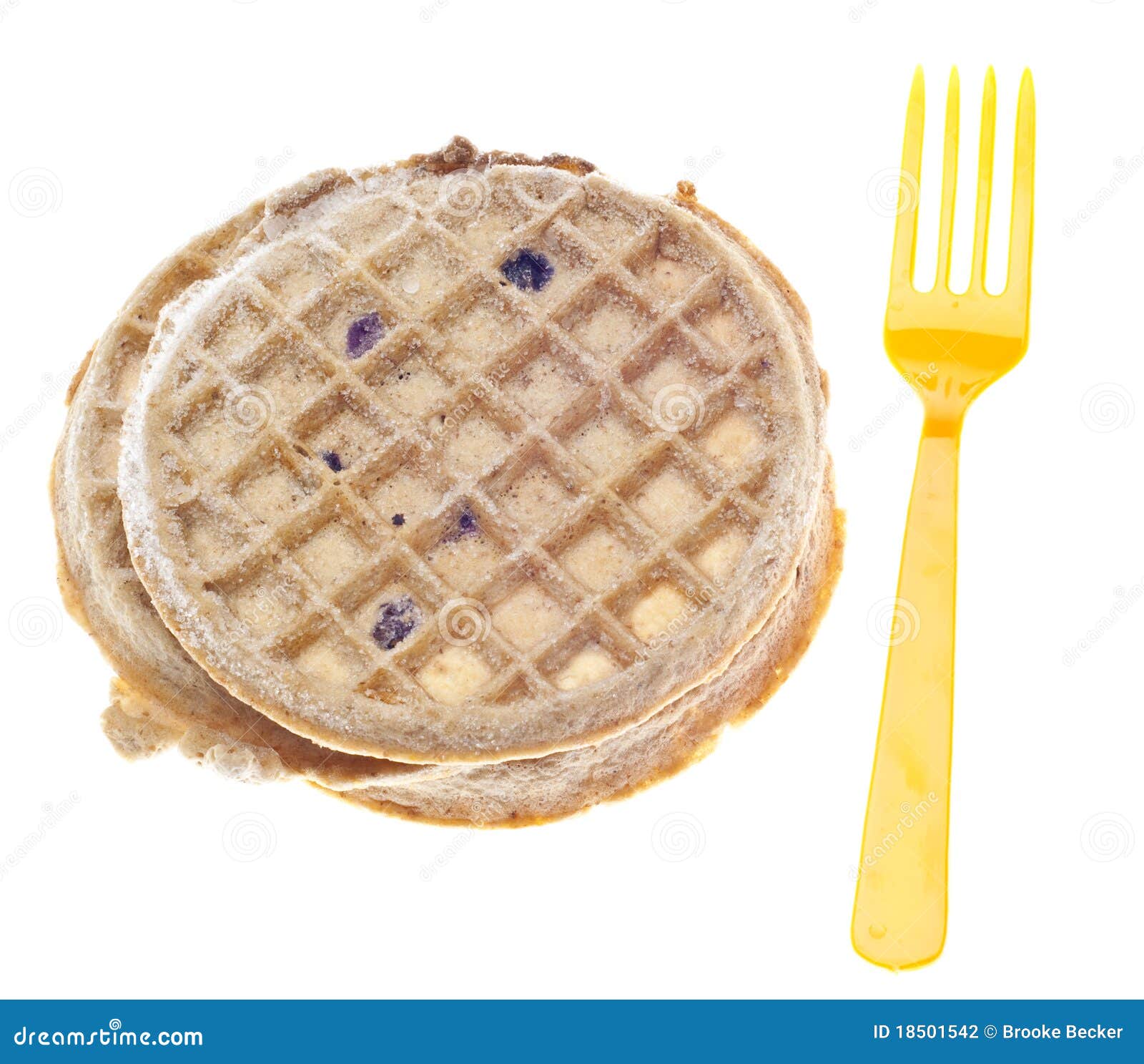 Frozen Blueberry Waffle with Fork Stock Photo - Image of stack, frozen ...