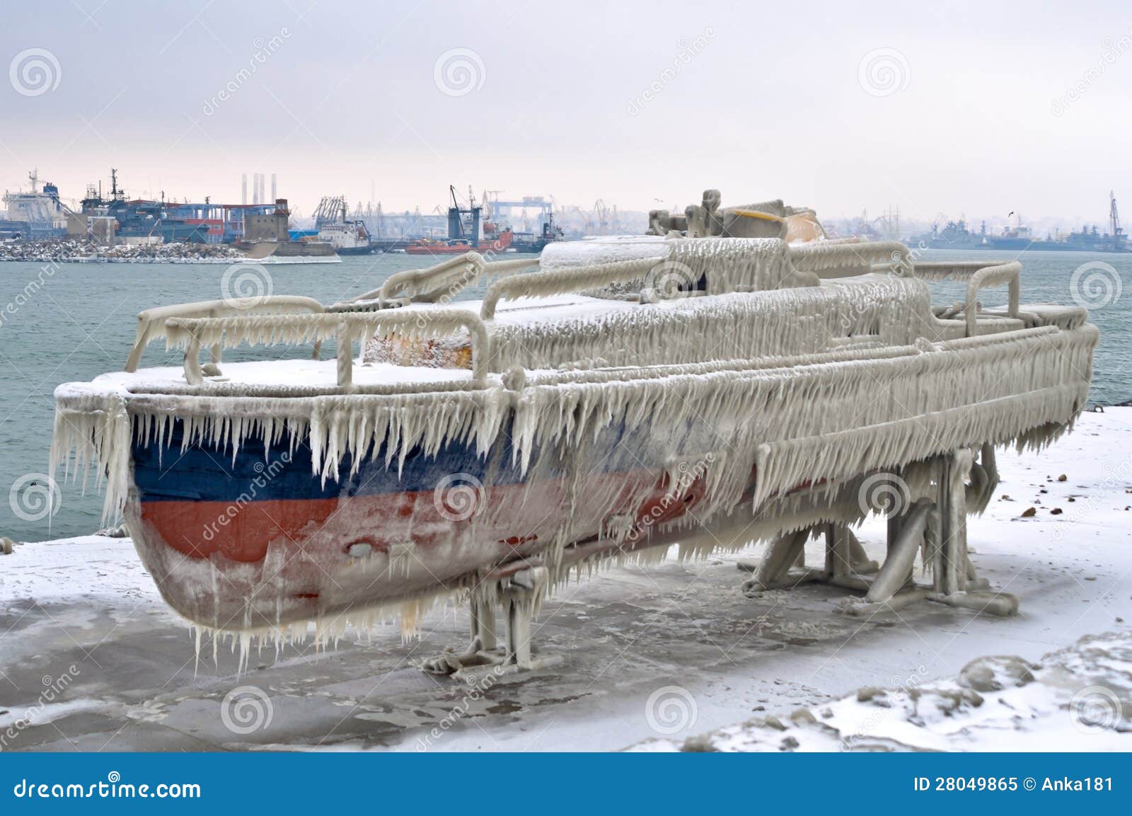 Frozen boat stock image. Image of snow, vehicle, winter - 28049865