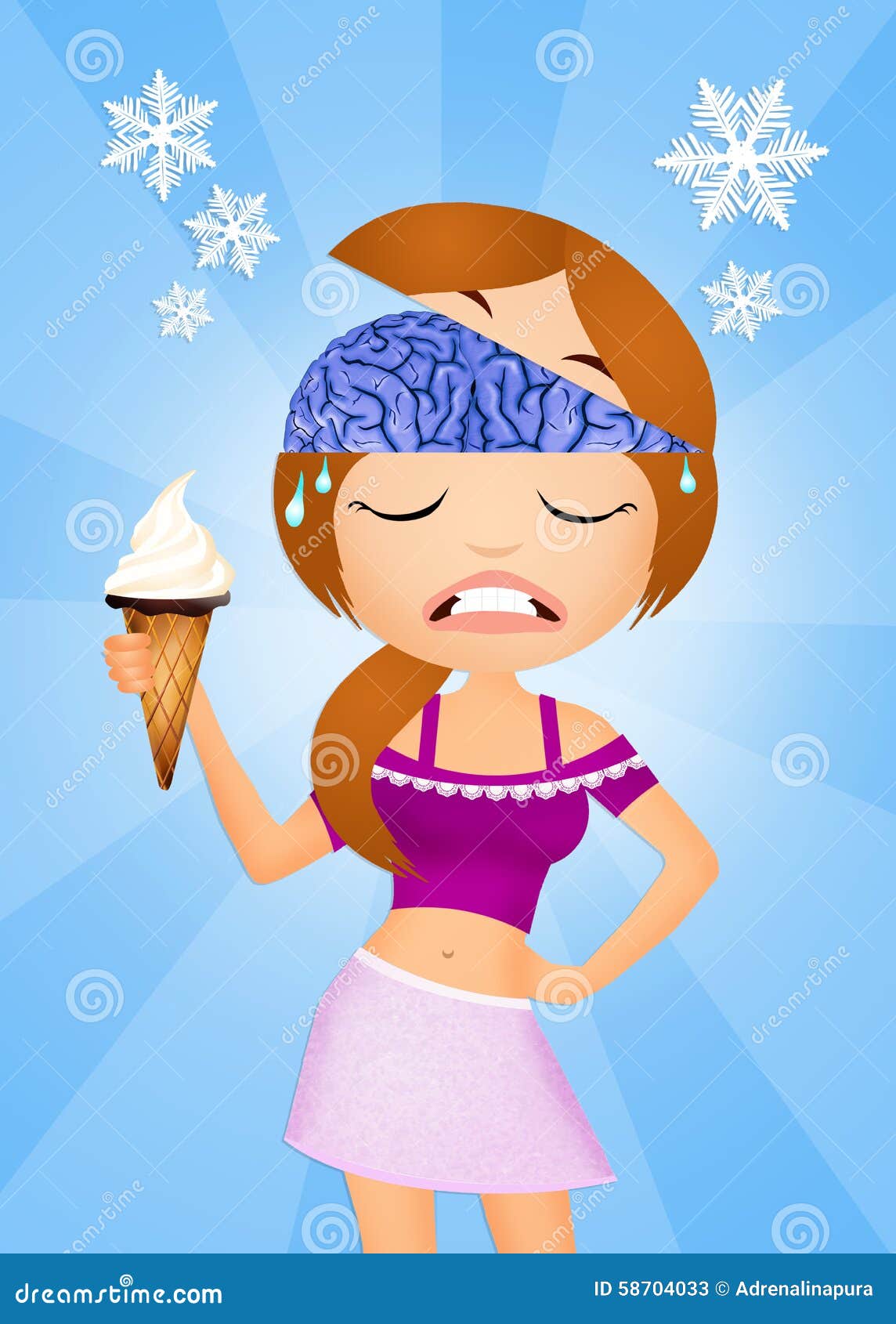 Frozen brain stock illustration. Illustration of white - 58704033