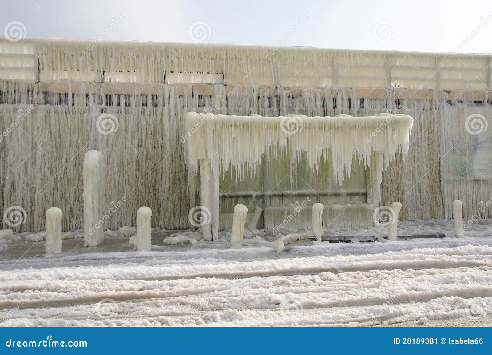 Frozen Stop Sign Vertical Royalty-Free Stock Photography ...