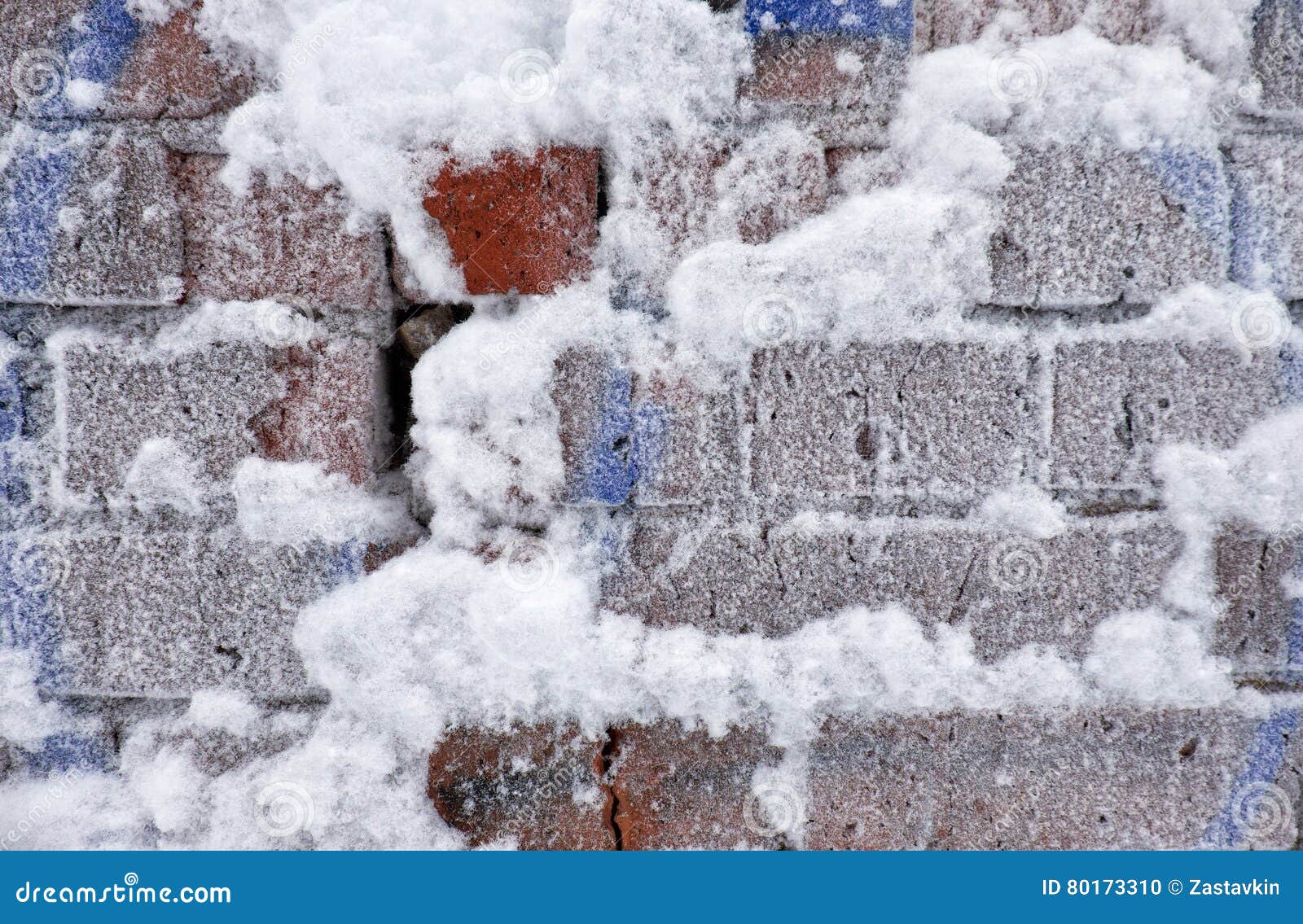Frozen Brick Wall Covered by Hoarfrost Stock Photo - Image of frosty ...