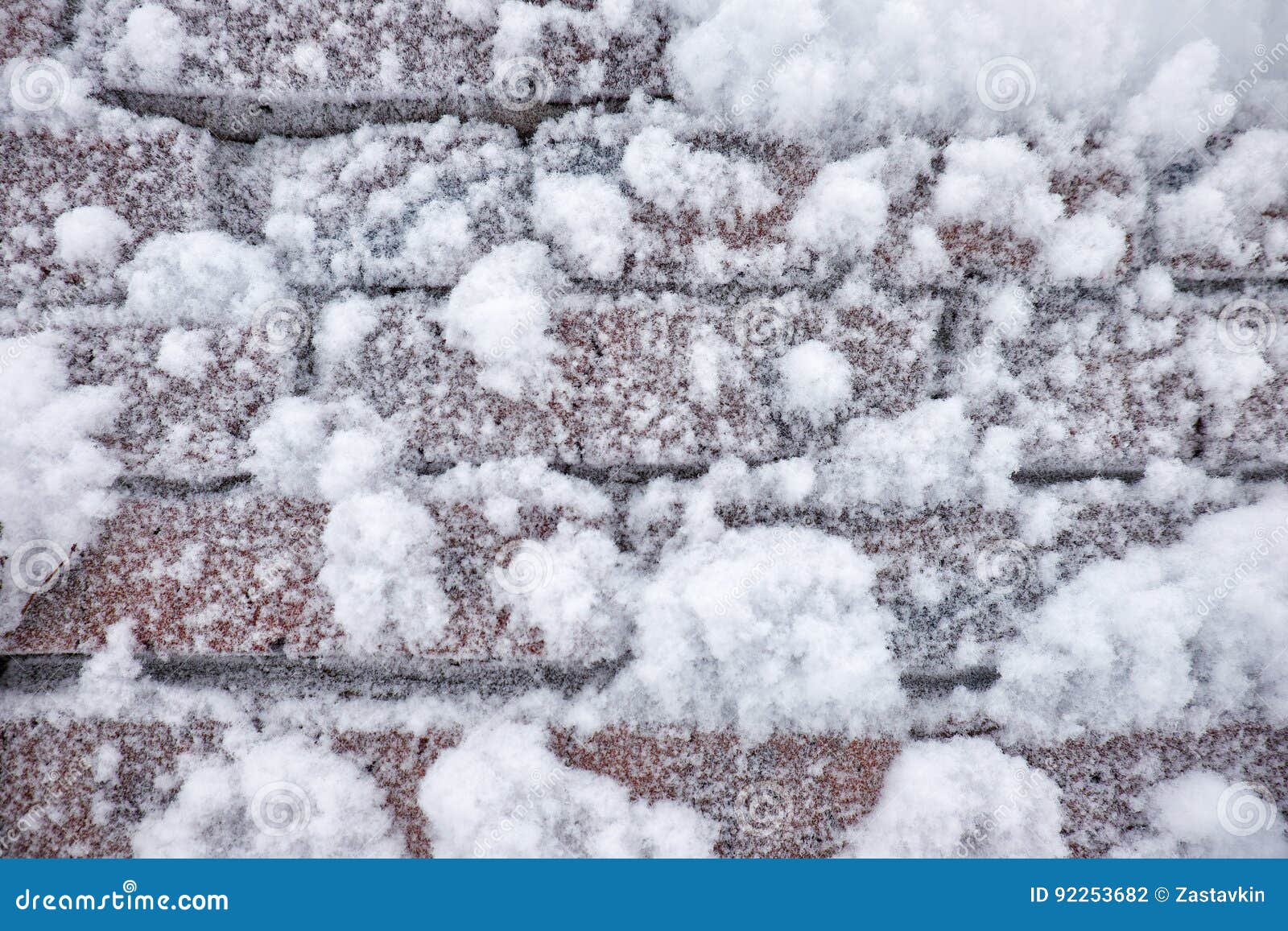 Frozen Brick Wall Covered by Hoarfrost Stock Photo - Image of close ...