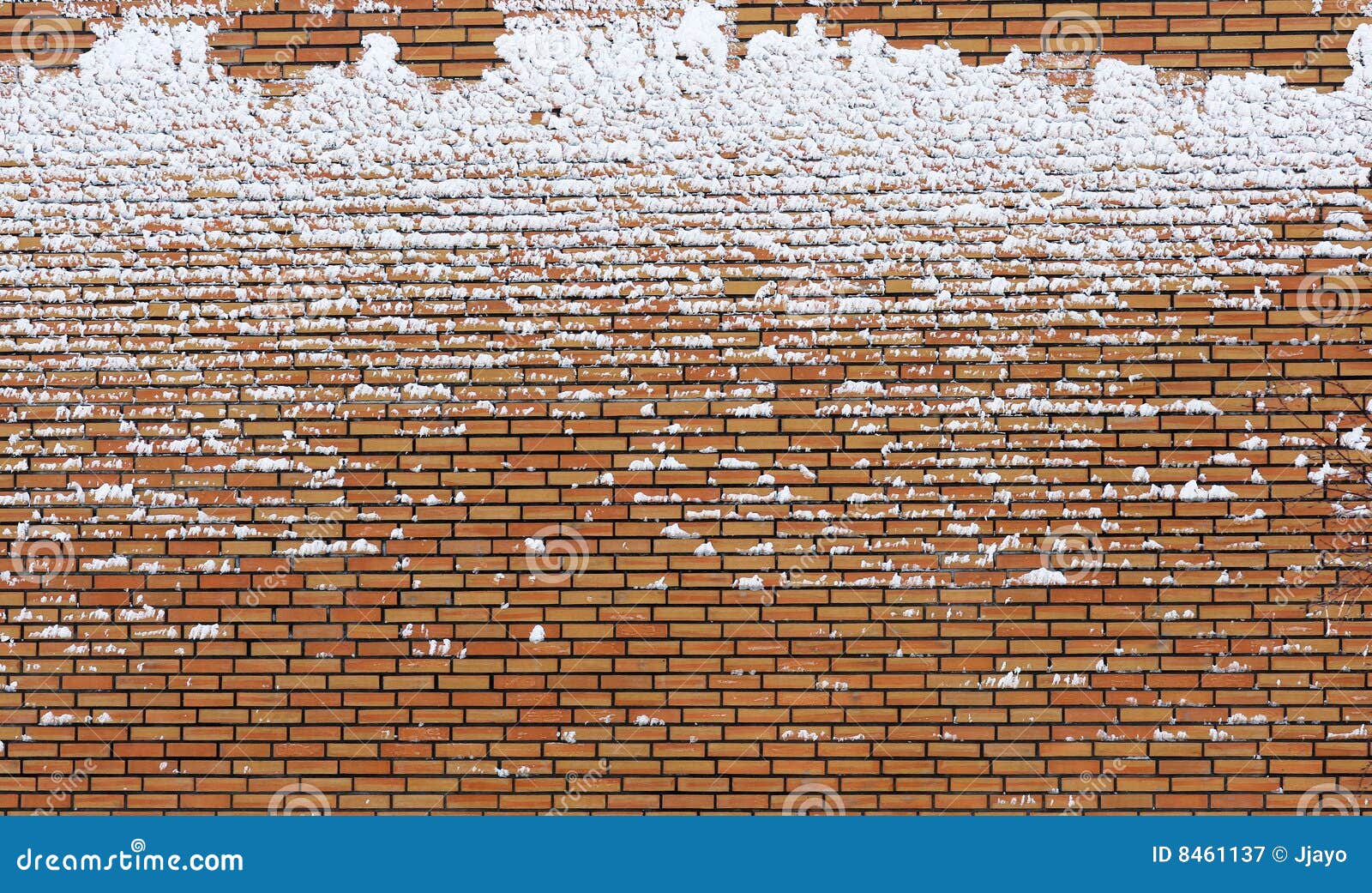 Frozen Brick Wall Covered with Snow Stock Image - Image of rectangle ...