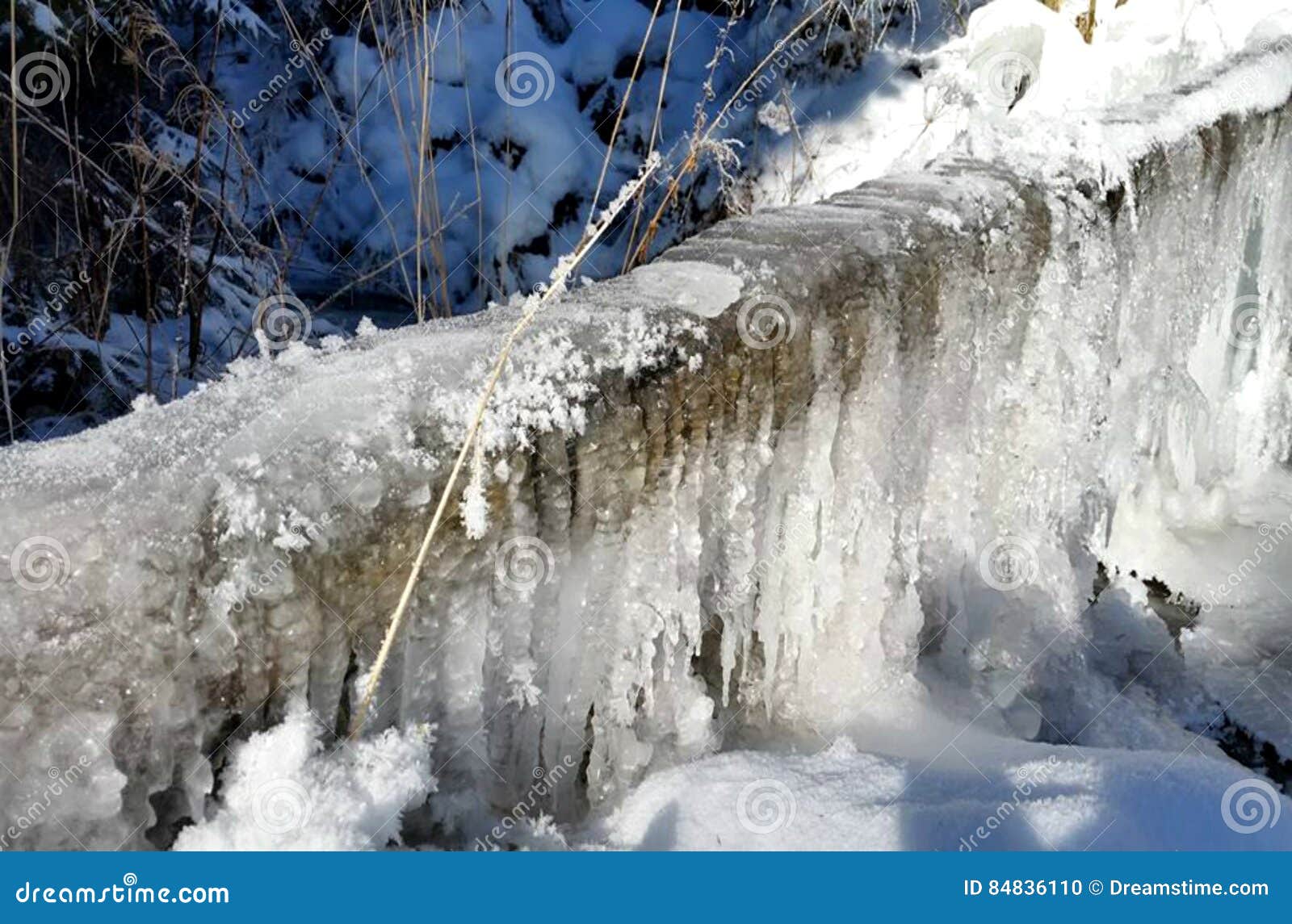 Frozen bridge stock photo. Image of landscape, blue, glacier - 84836110