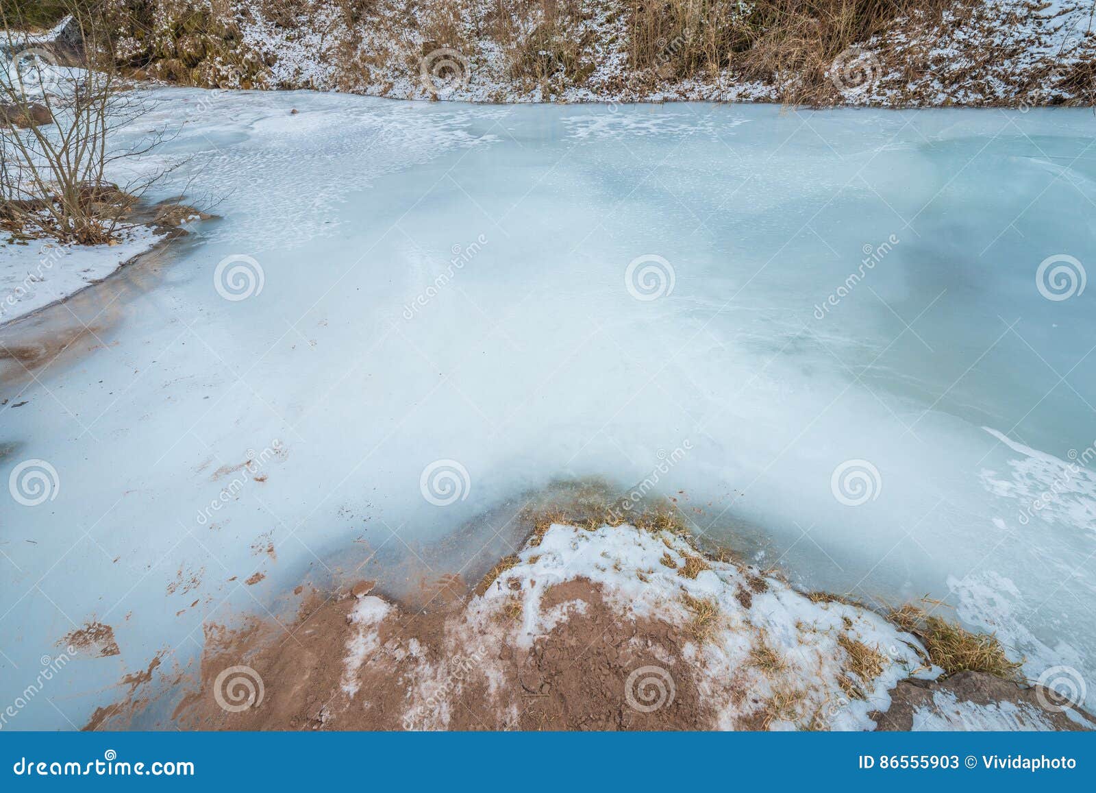 Frozen Brook in the Mountains Stock Image - Image of natural, white ...