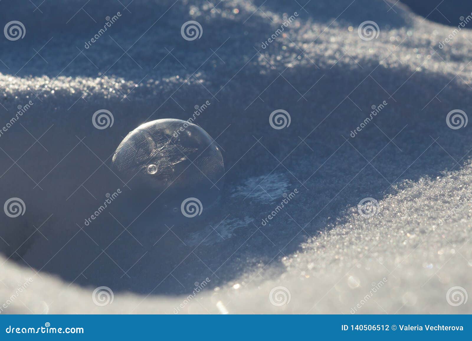 Frozen Bubble on the Snow during Deep and Cold . Slovakia Stock Photo ...