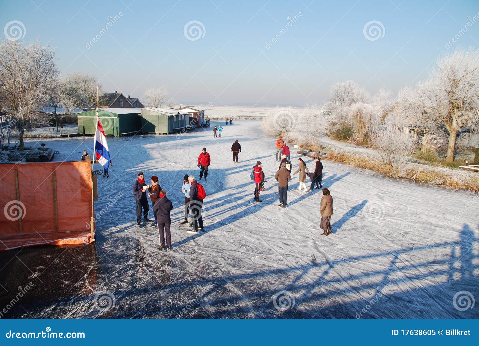 Frozen Canals in Holland. Dutch Winter Landscape Editorial Image ...