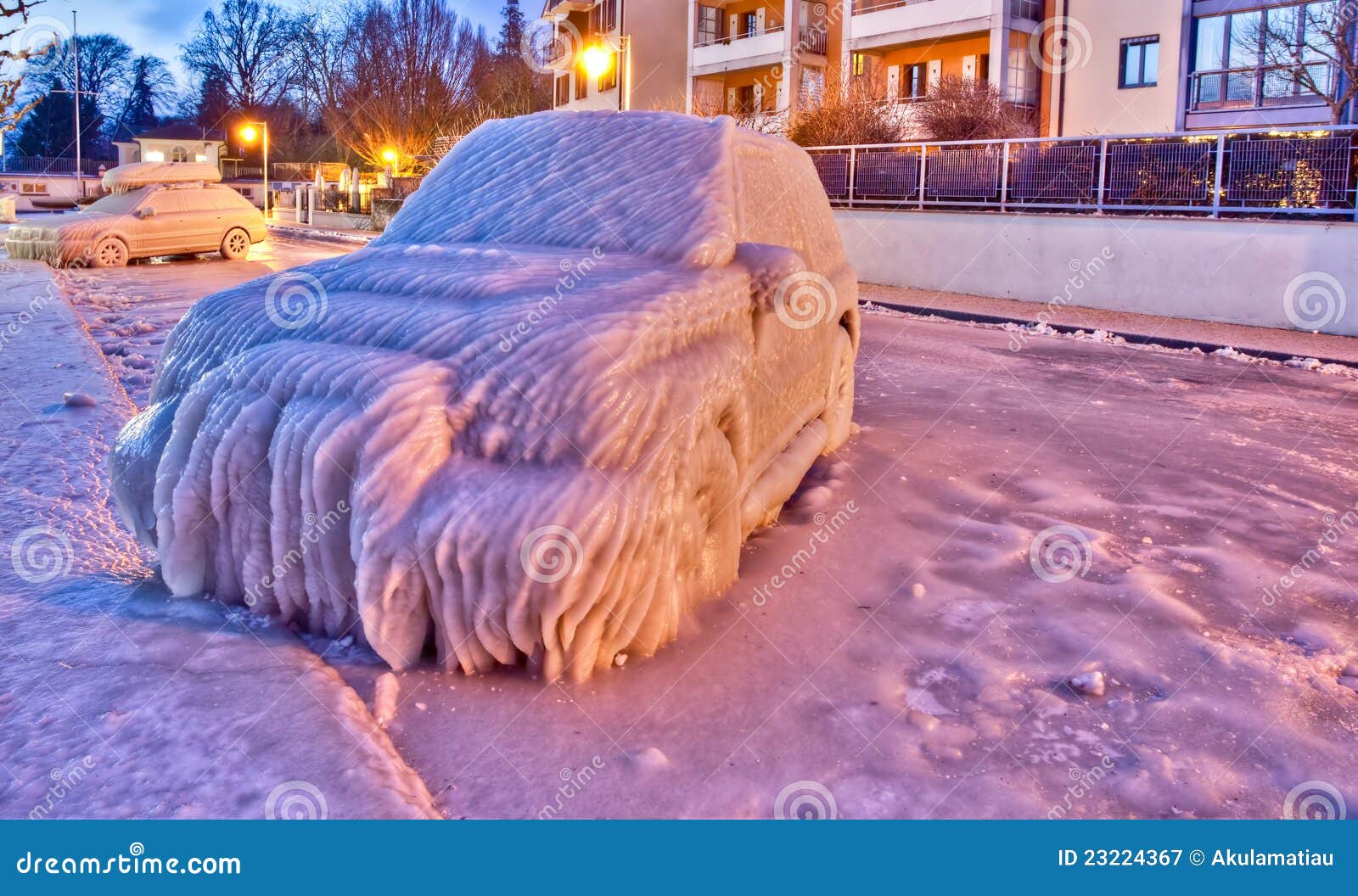 Frozen Car stock image. Image of bench, light, frost - 23224367