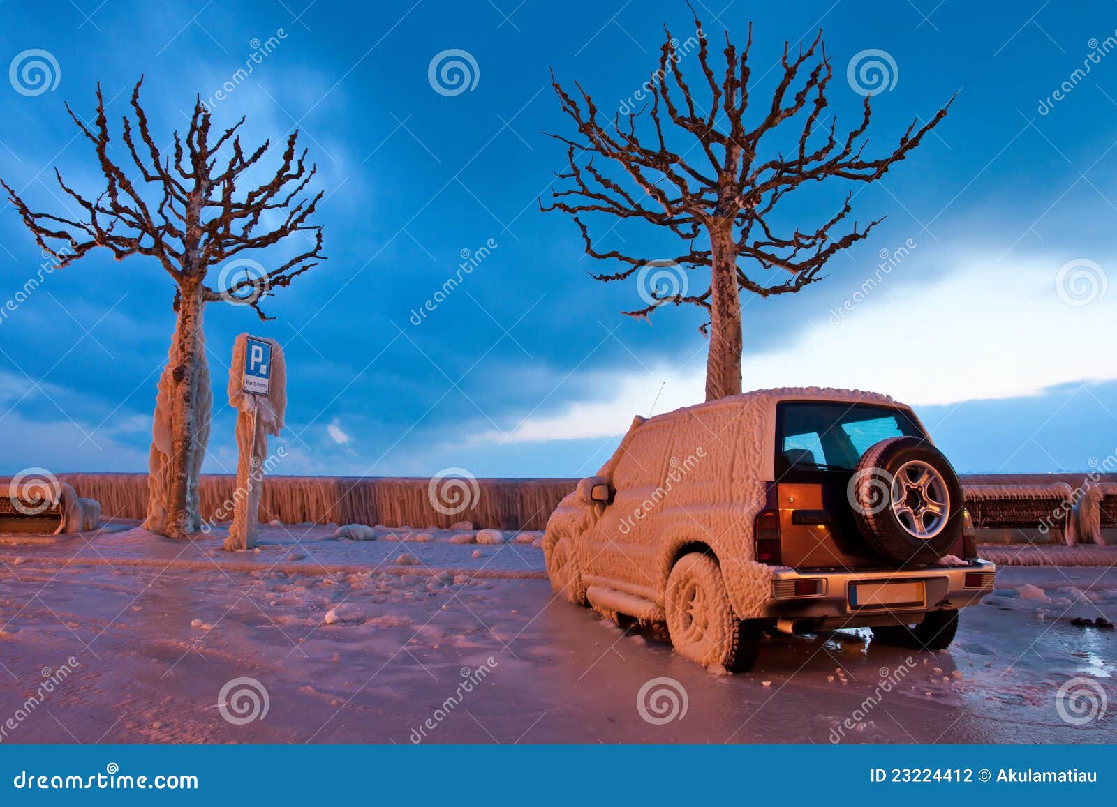 Frozen Car stock photo. Image of outside, nature, cold - 23224412