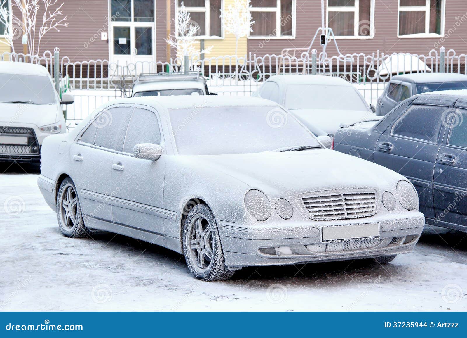 Frozen car stock photo. Image of flakes, saloon, parking - 37235944