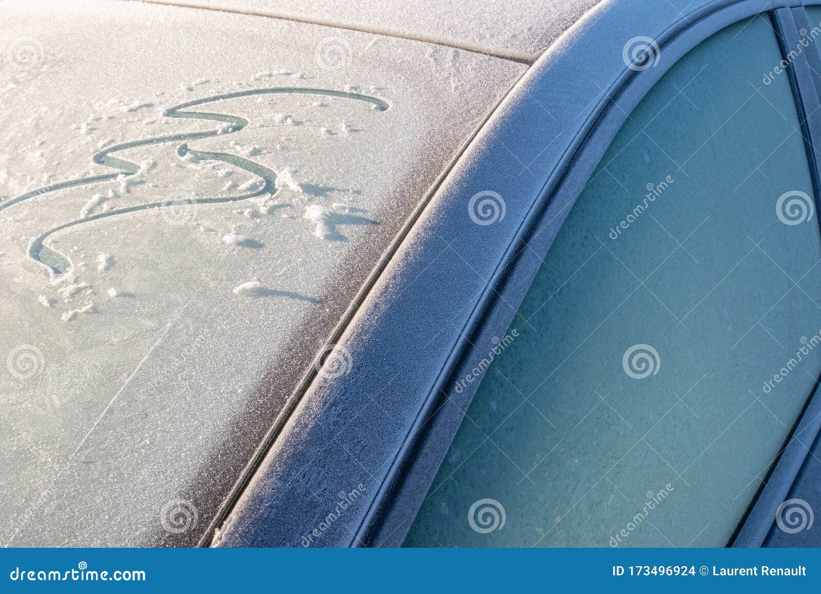 Frozen car windshield stock photo. Image of glass, weather - 173496924