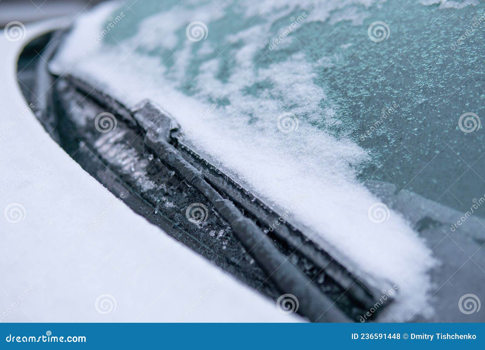 Frozen Car Winter Driving Frosty Patterns on a Completely Covered Car ...