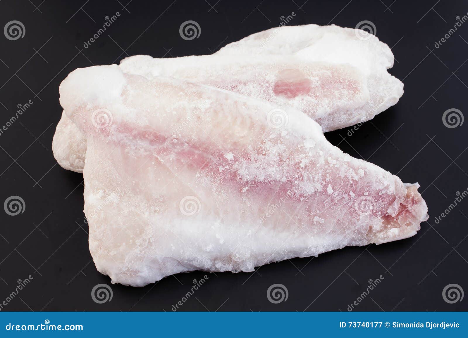 Frozen Catfish Fillets on a Black Background Stock Image - Image of ...