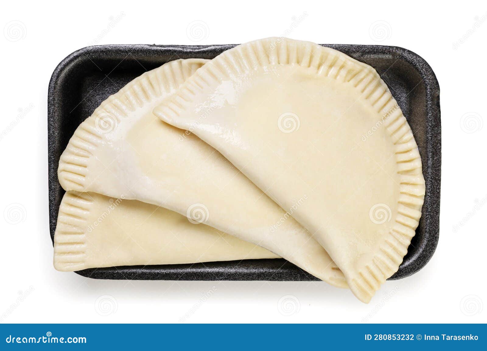 Frozen Cheburek Close-up on a White. Top View Stock Photo - Image of ...