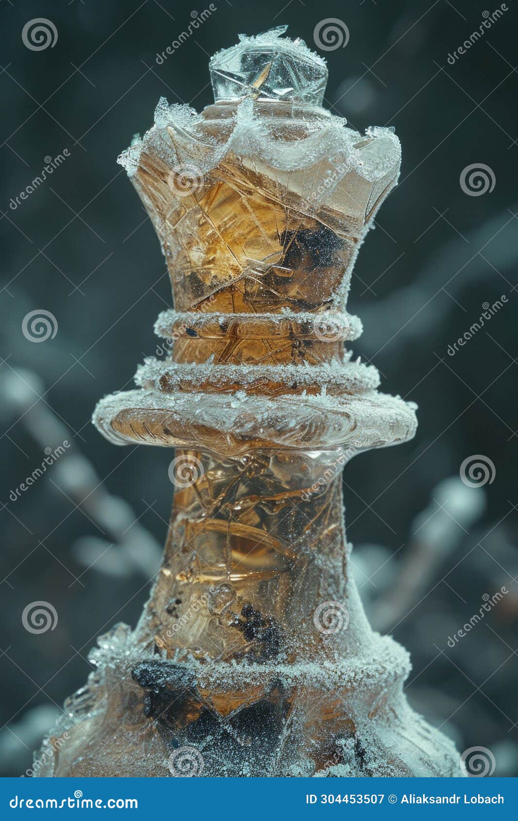 A Frozen Chess Piece on the Street. Design Work Stock Illustration ...