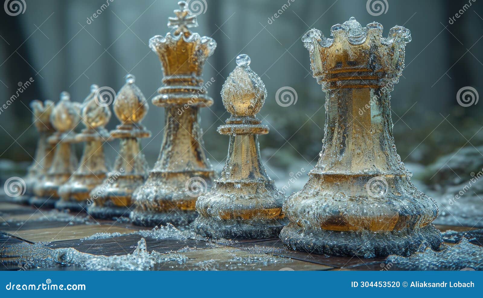 A Frozen Chess Piece on the Street. Design Work Stock Illustration ...