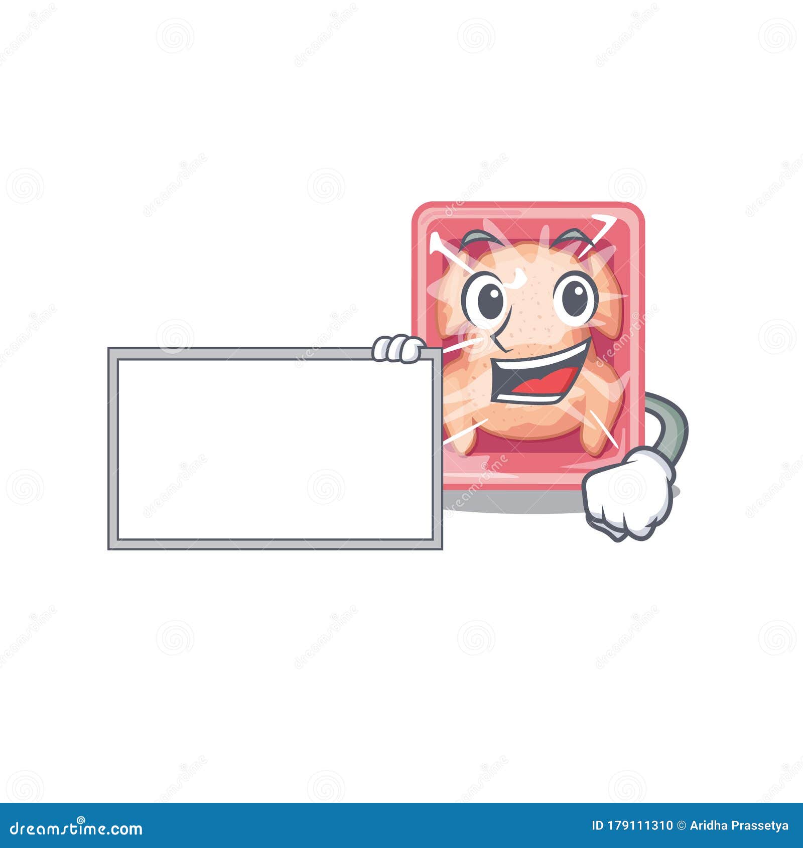 Frozen Chicken Cartoon Character Design Style with Board Stock Vector ...