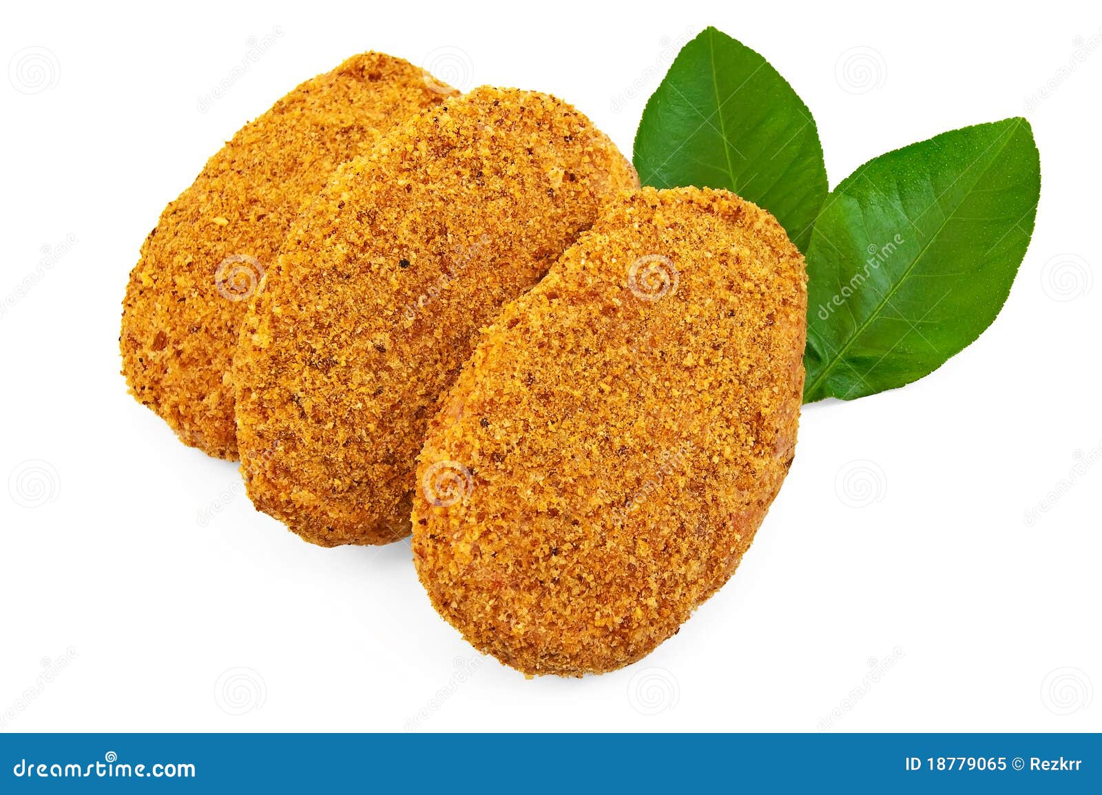 Frozen Chicken Cutlets with Leaves Stock Image - Image of intermediate ...