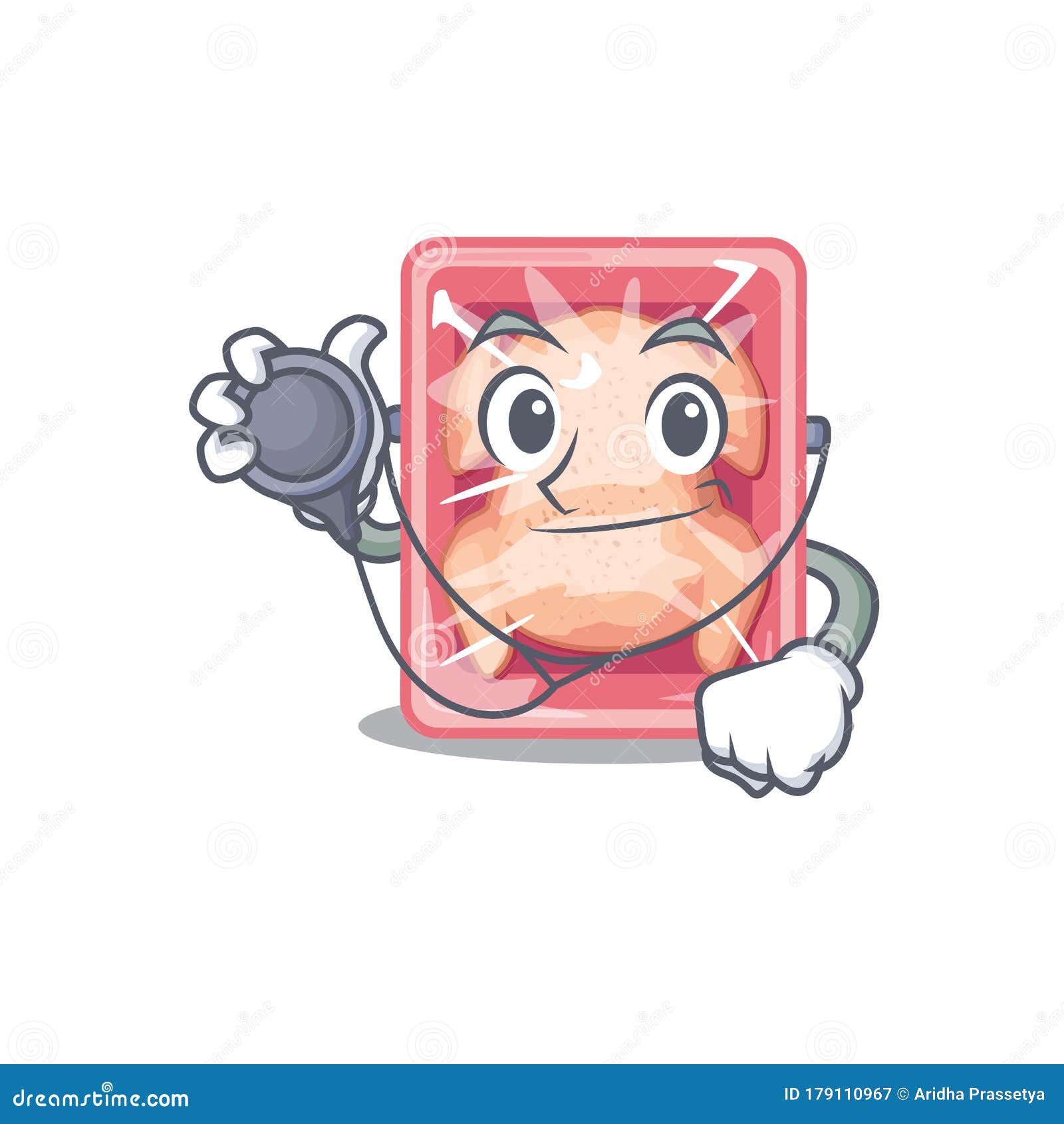 Frozen Chicken in Doctor Cartoon Character with Tools Stock Vector ...
