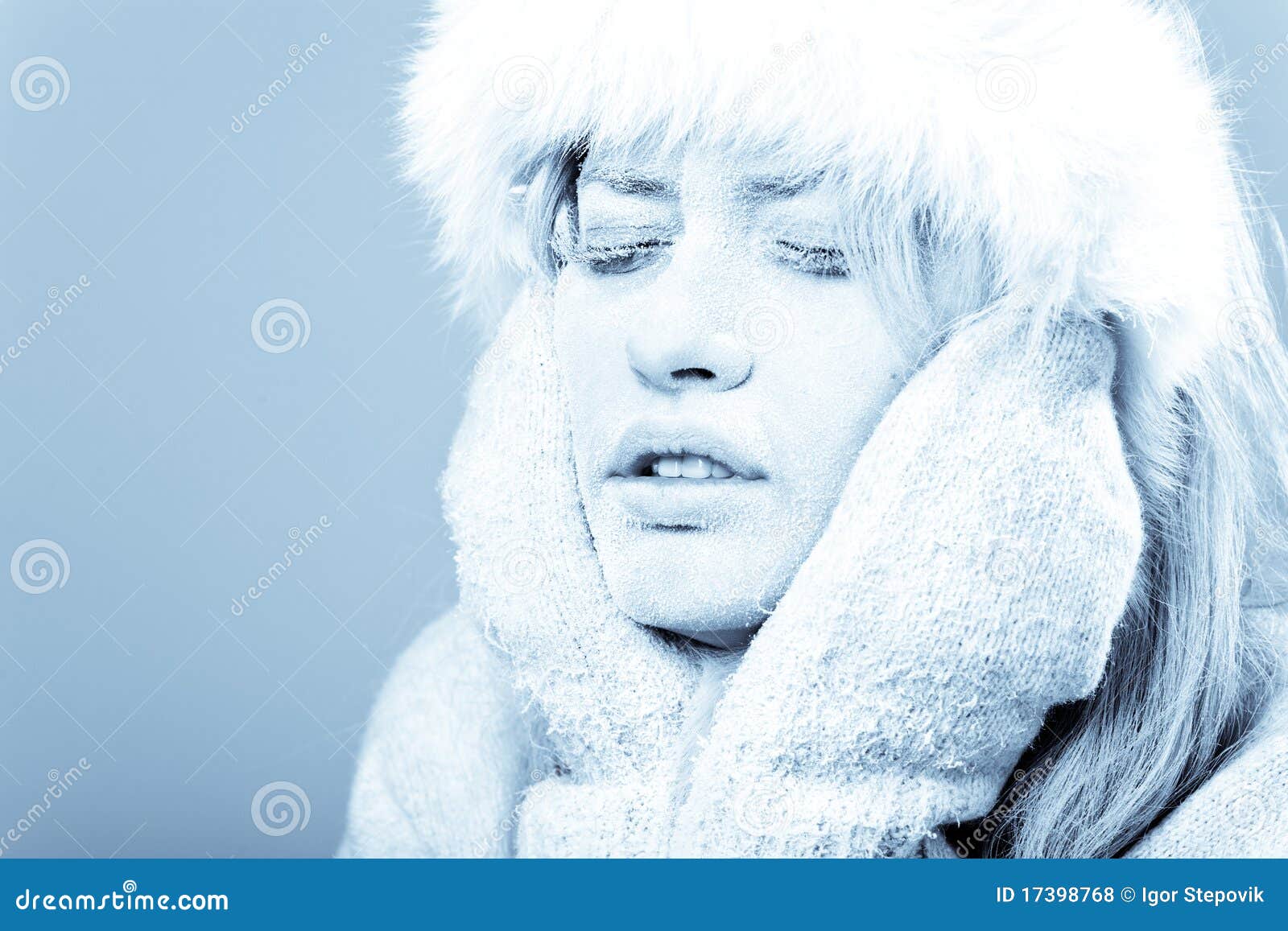 Chilled Female Face Covered In Ice Royalty-Free Stock Photo ...