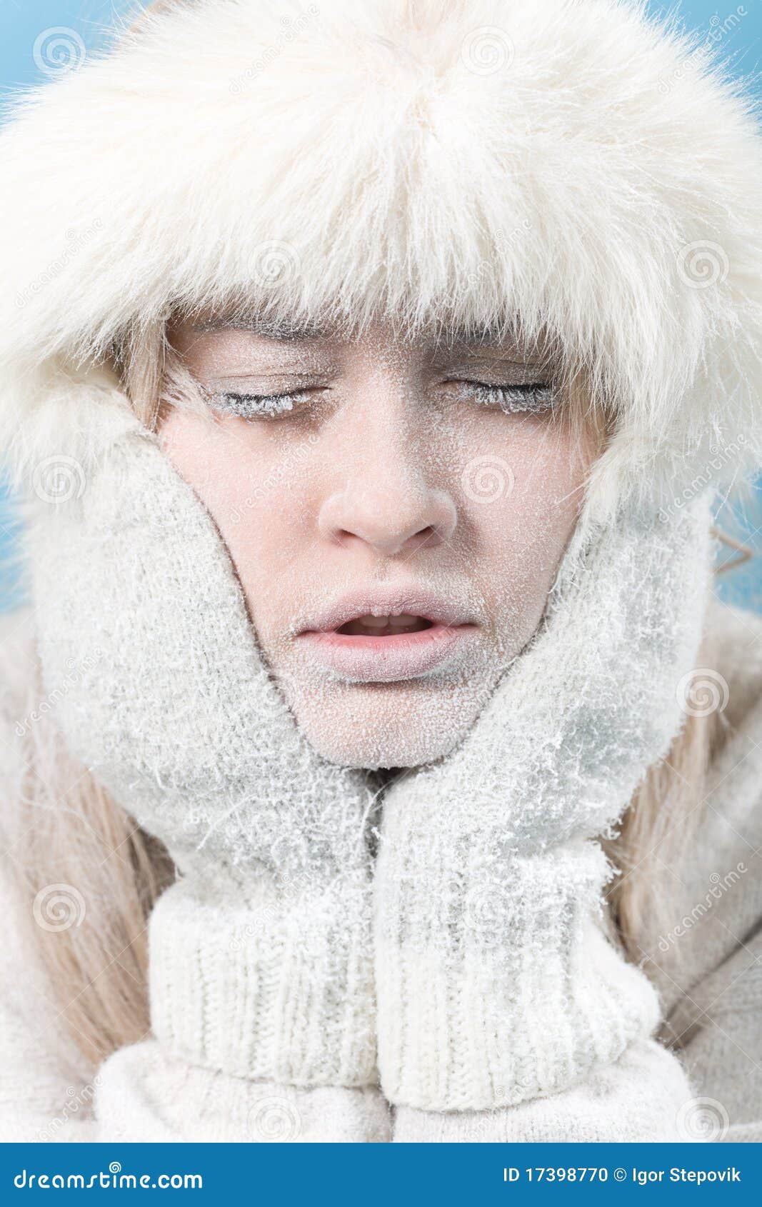 Chilled Female Face Covered In Ice Royalty-Free Stock Photo ...
