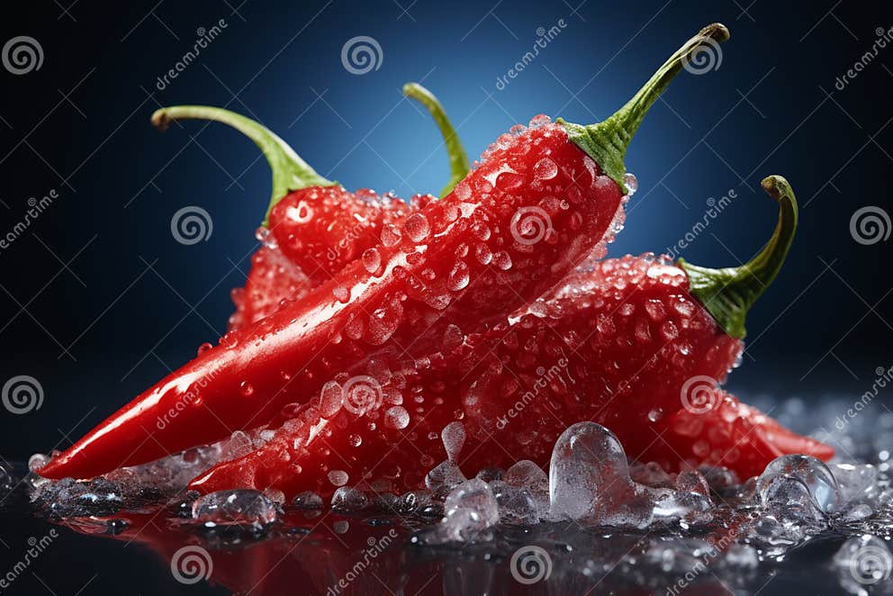 Frozen Chilli stock illustration. Illustration of white - 301478308