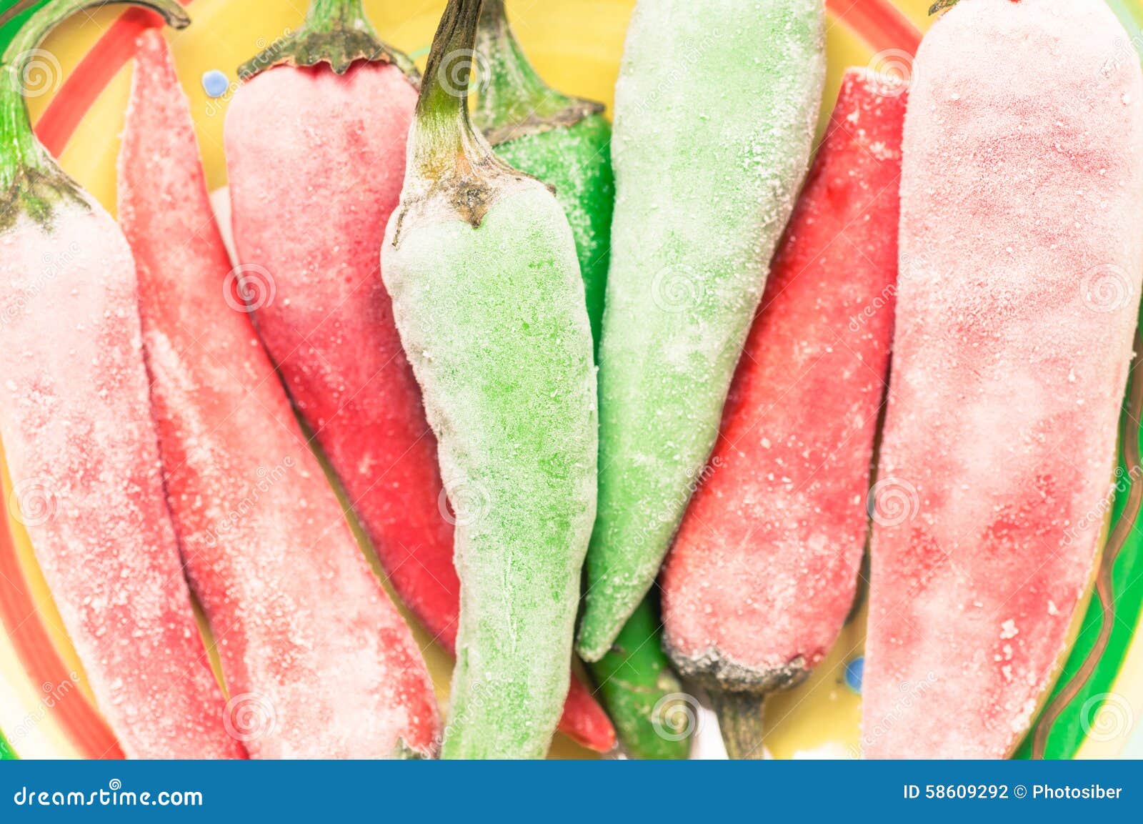 Frozen chilli peppers stock photo. Image of pepper, jalapeno - 58609292