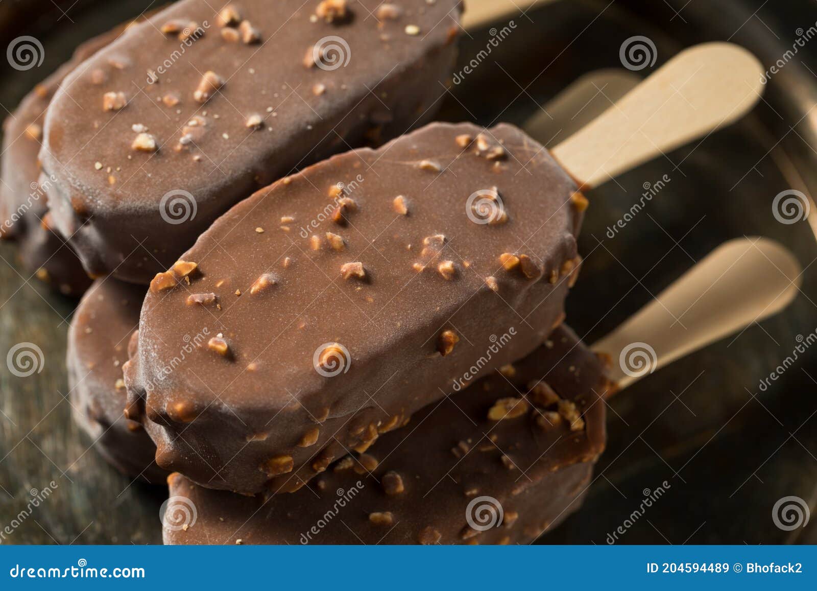 Frozen Chocolate Covered Ice Cream Bars Stock Image - Image of classic ...