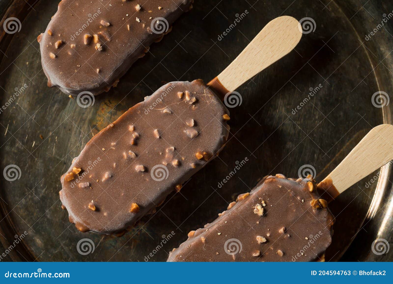 Frozen Chocolate Covered Ice Cream Bars Stock Image - Image of classic ...