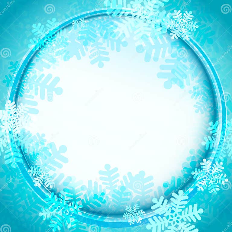 Frozen Circle Frame Covered by Blue Snowflakes Vector Stock Vector ...