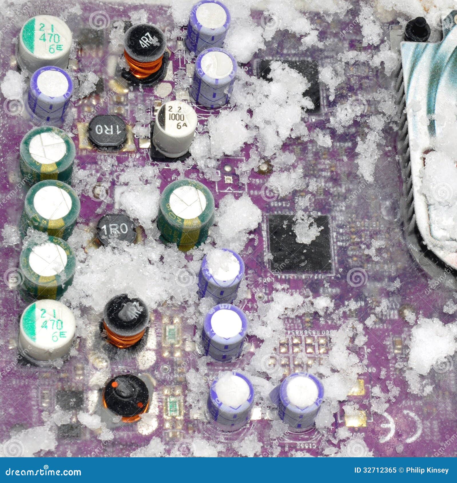 Frozen Circuit Board stock image. Image of technology - 32712365
