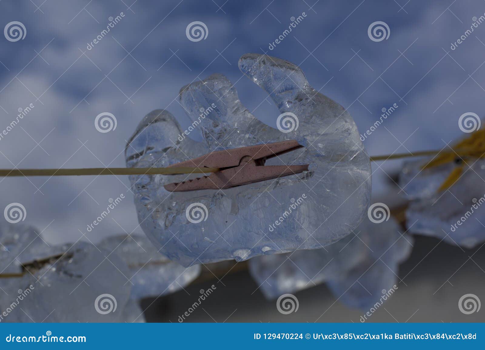 Frozen clippers stock photo. Image of clothesline, clothes - 129470224