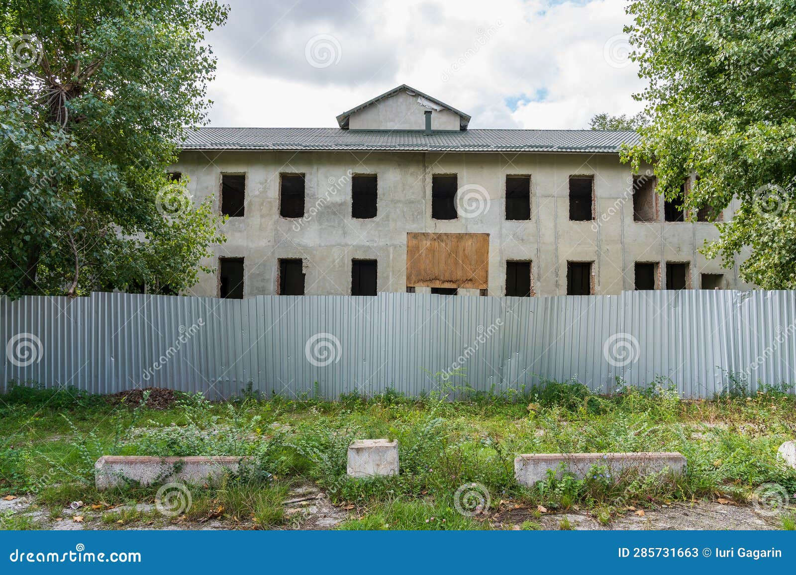 Frozen Construction of an Object at the Finishing Stage. Background ...