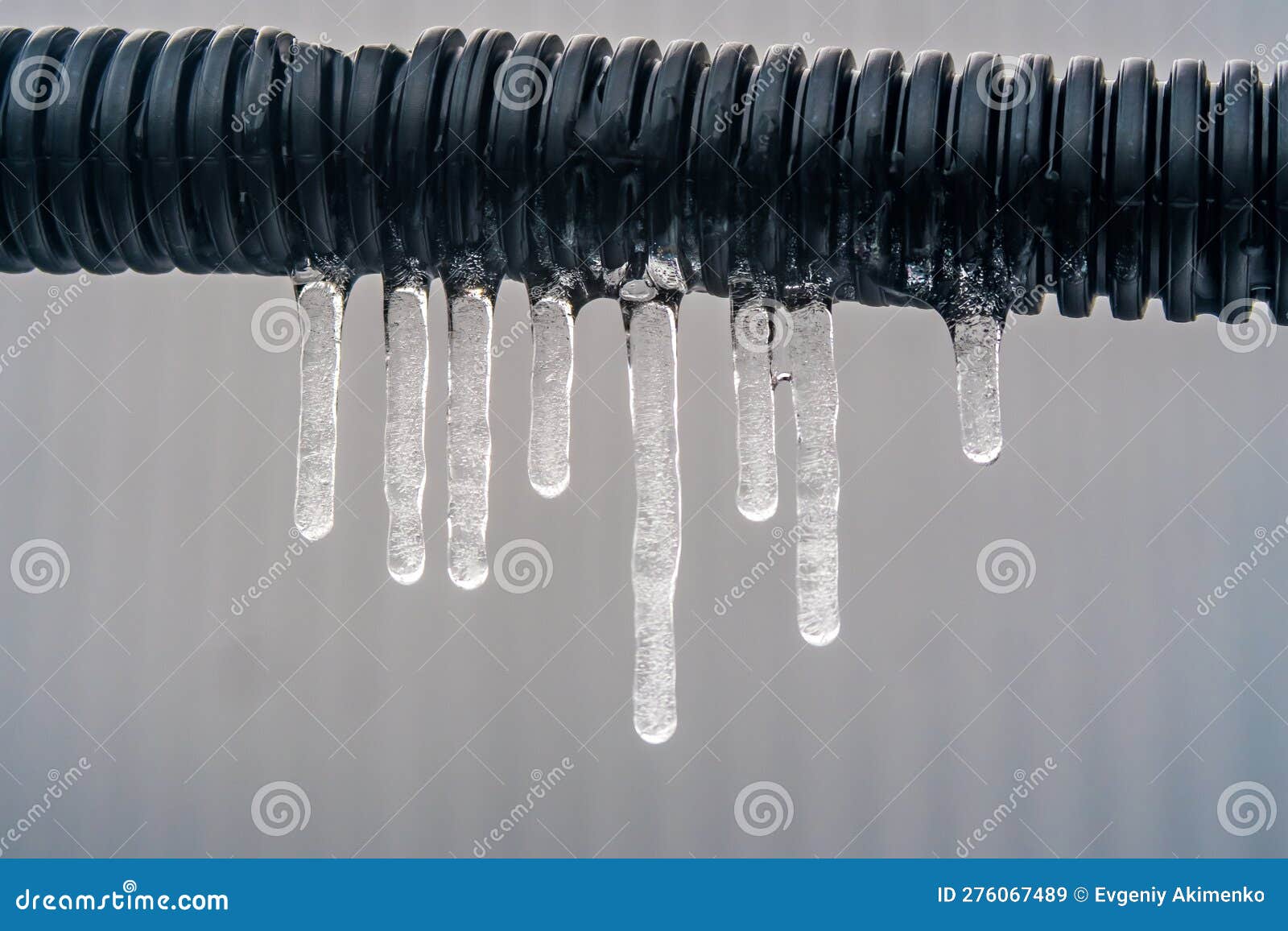 Frozen Corrugation of an Electric Cable Close-up Stock Image - Image of ...