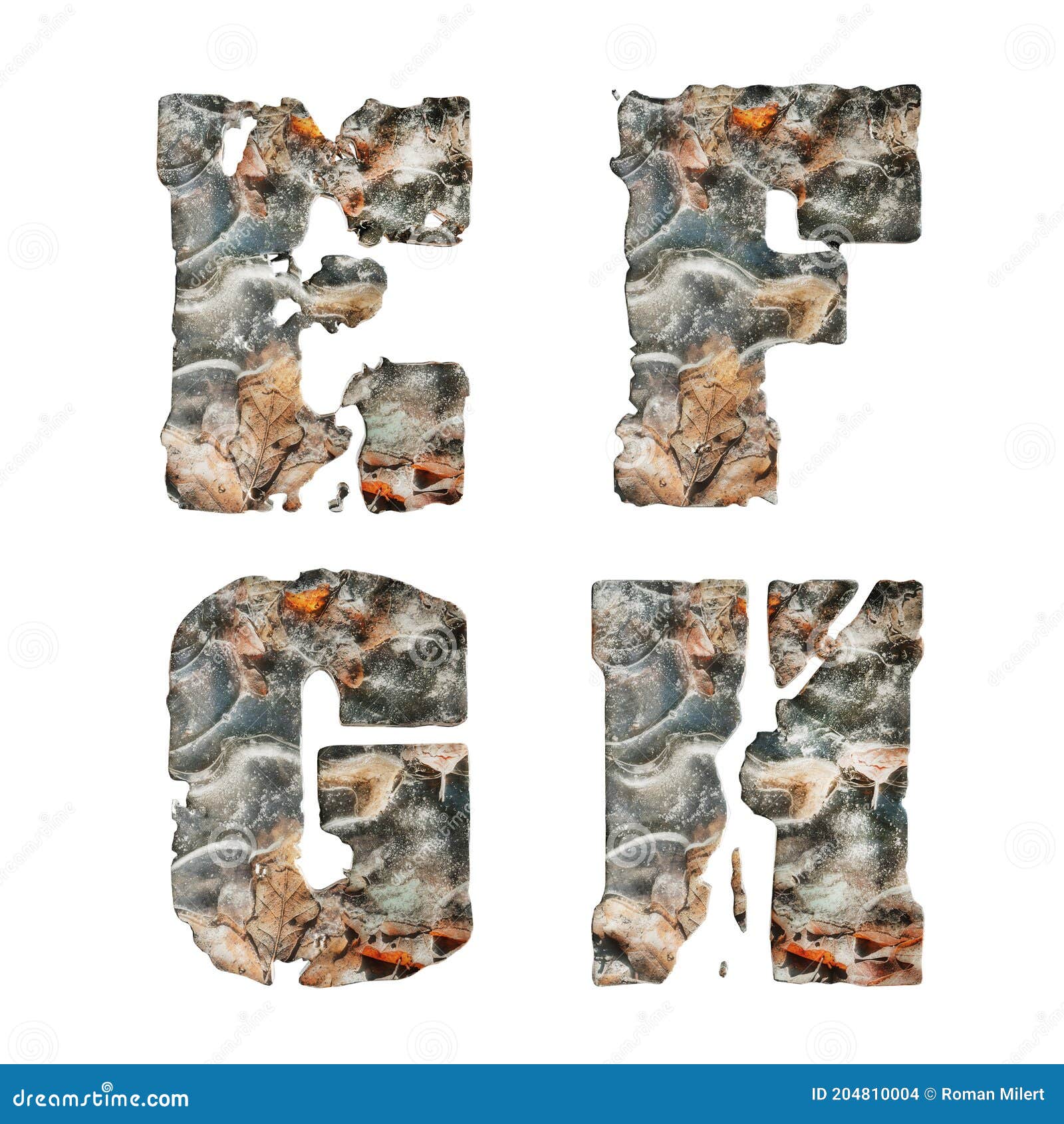 Cracked Alphabet. Broken Abc Font, Fissure Letters And Numbers ...