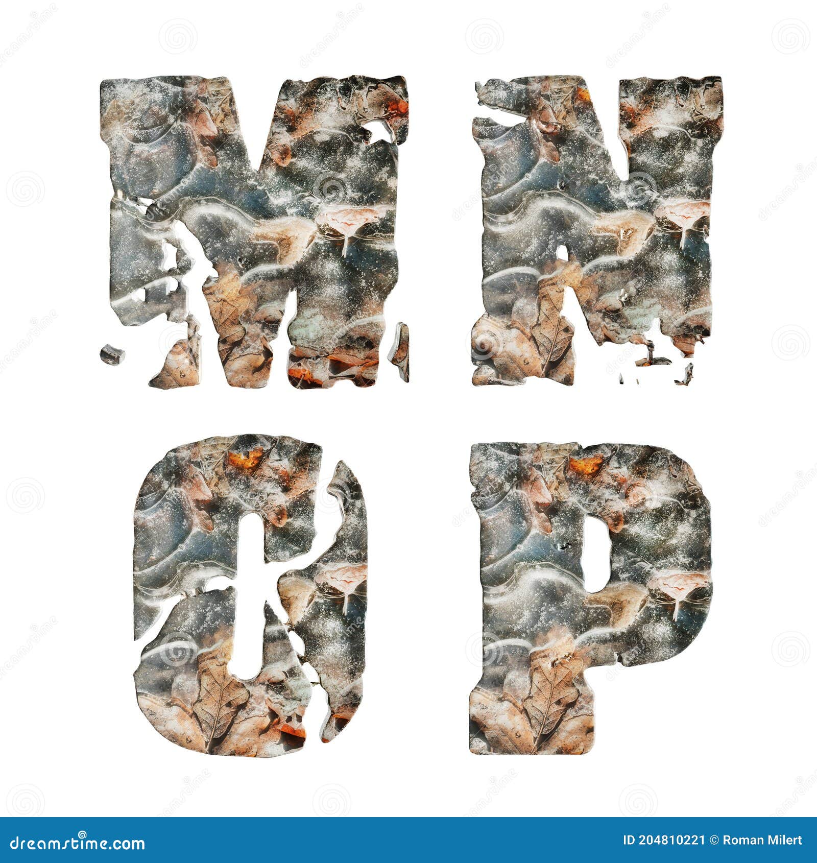 Cracked Alphabet. Broken Abc Font, Fissure Letters And Numbers ...