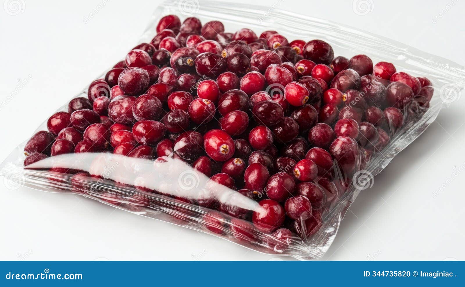 Frozen Cranberries in a Clear Plastic Bag Stock Illustration ...