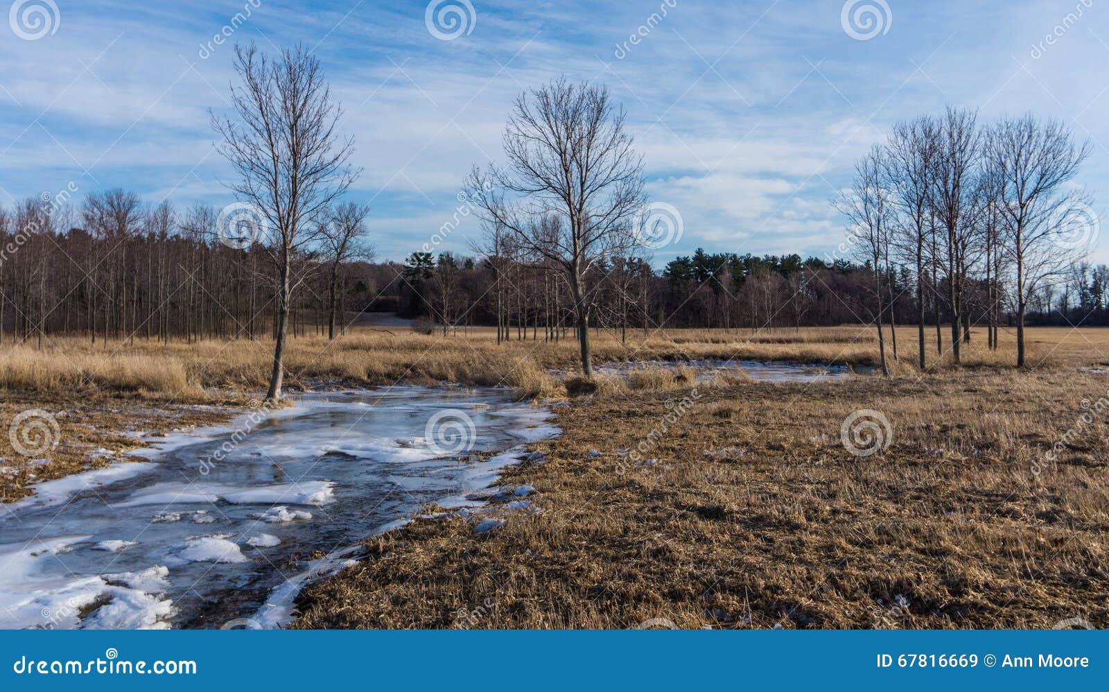 Frozen Creek Winding Farm Fields Stock Photos - Free & Royalty-Free ...