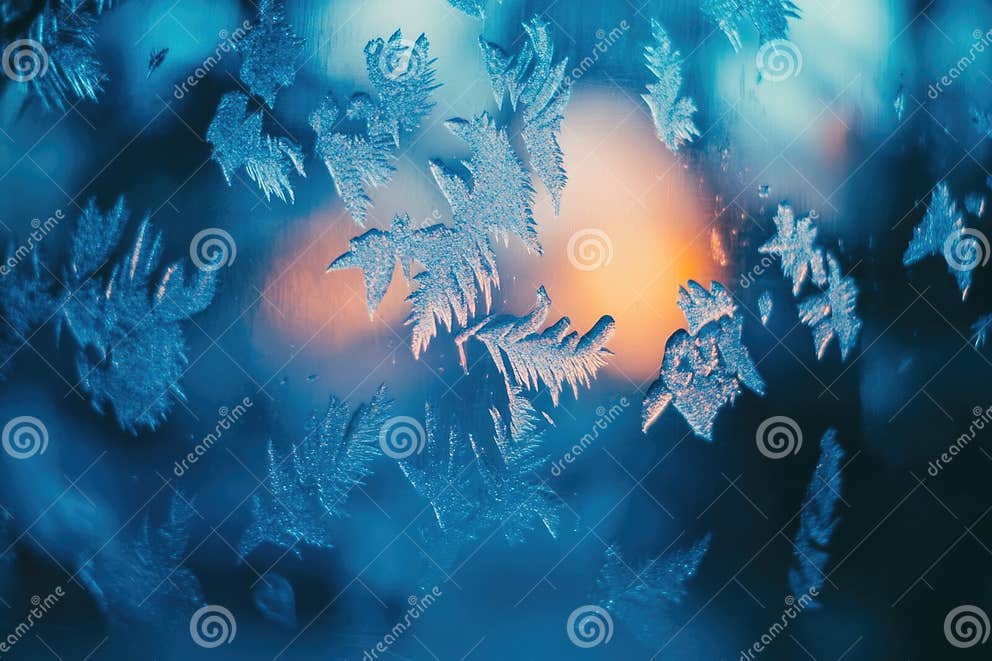 Frozen Crystals on a Window Pane Stock Image - Image of crystals ...