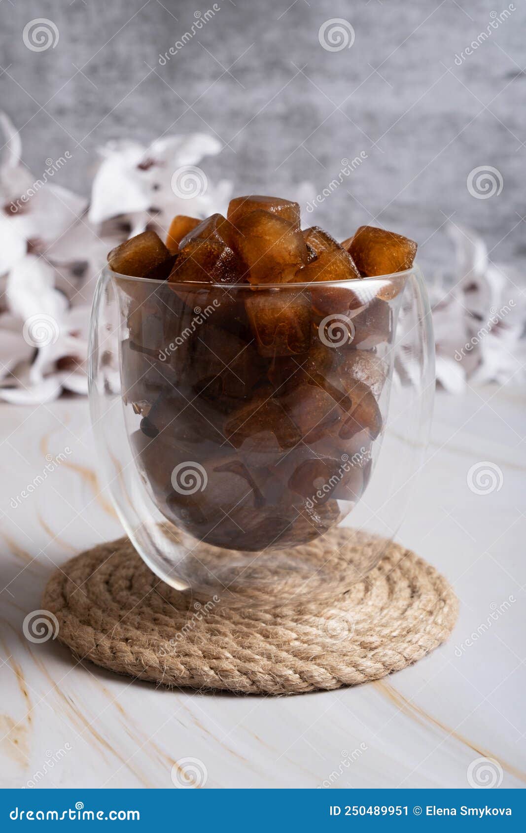 Frozen Cubes of Coffee To Make a Cool Coffee Drink Stock Image - Image ...