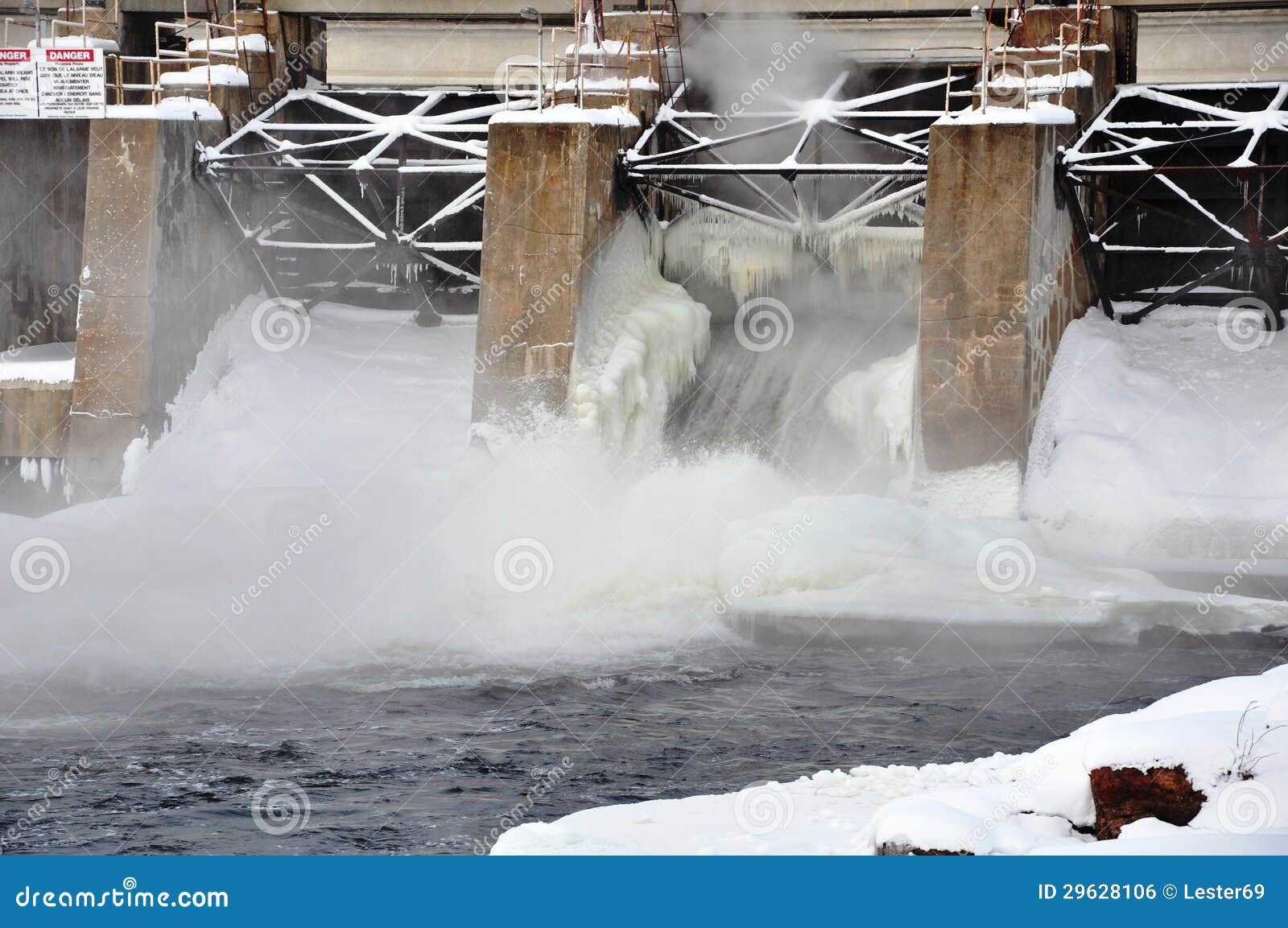 Frozen dam stock photo. Image of environment, time, power - 29628106