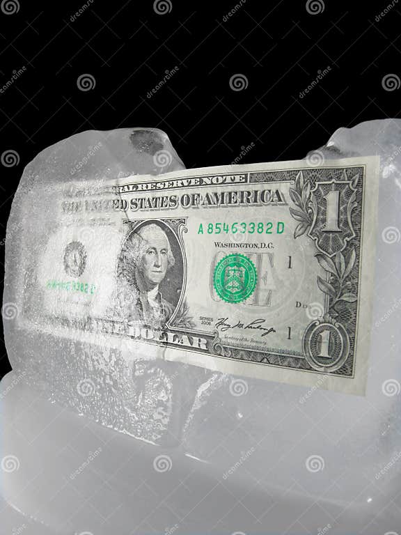Frozen or Defrosting US Currency Stock Image - Image of debt, finance ...