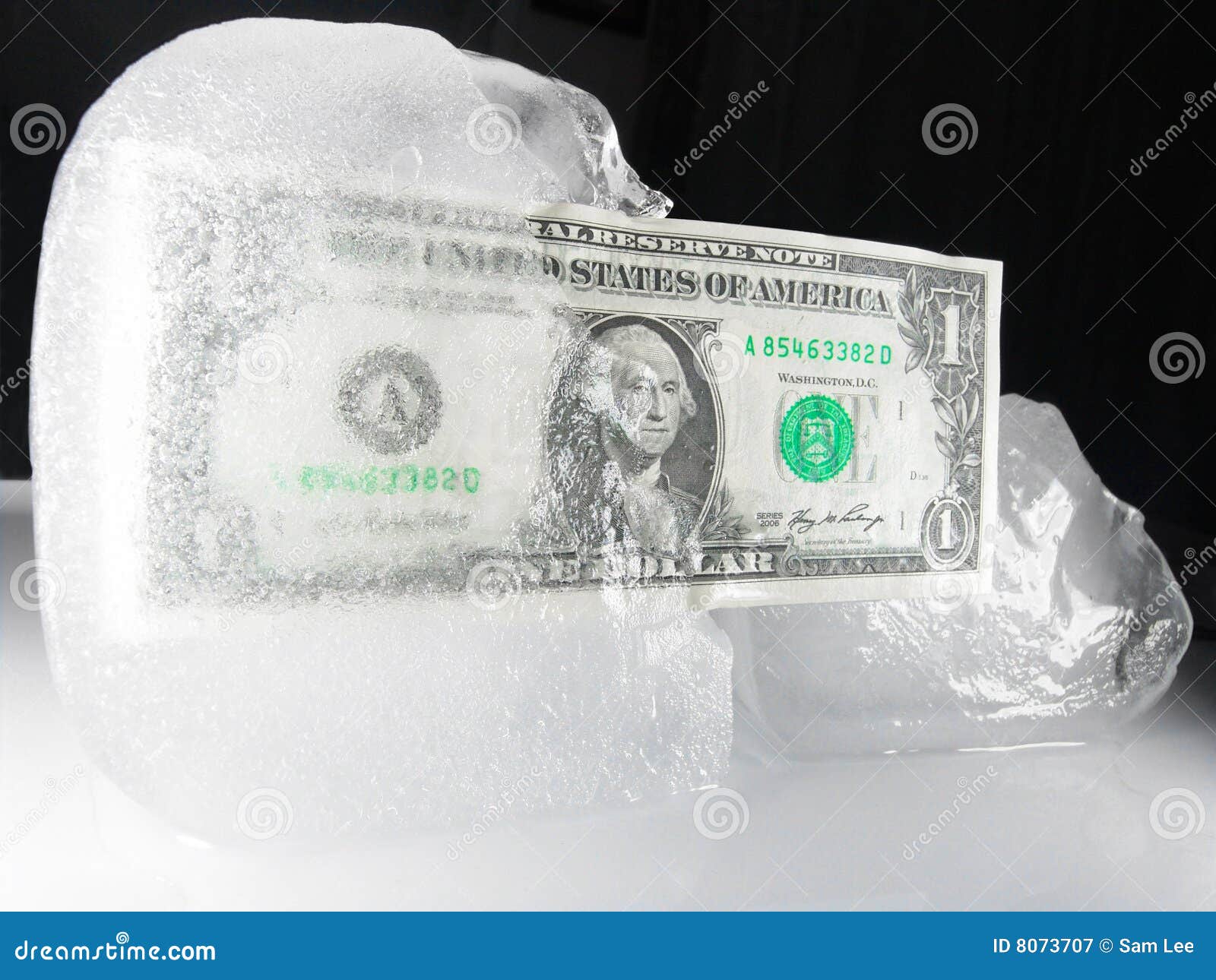 Frozen or Defrosting US Currency Stock Image - Image of currency ...