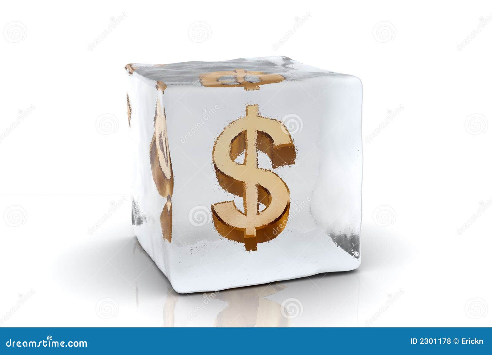 Frozen Dollar stock illustration. Illustration of investment - 2301178