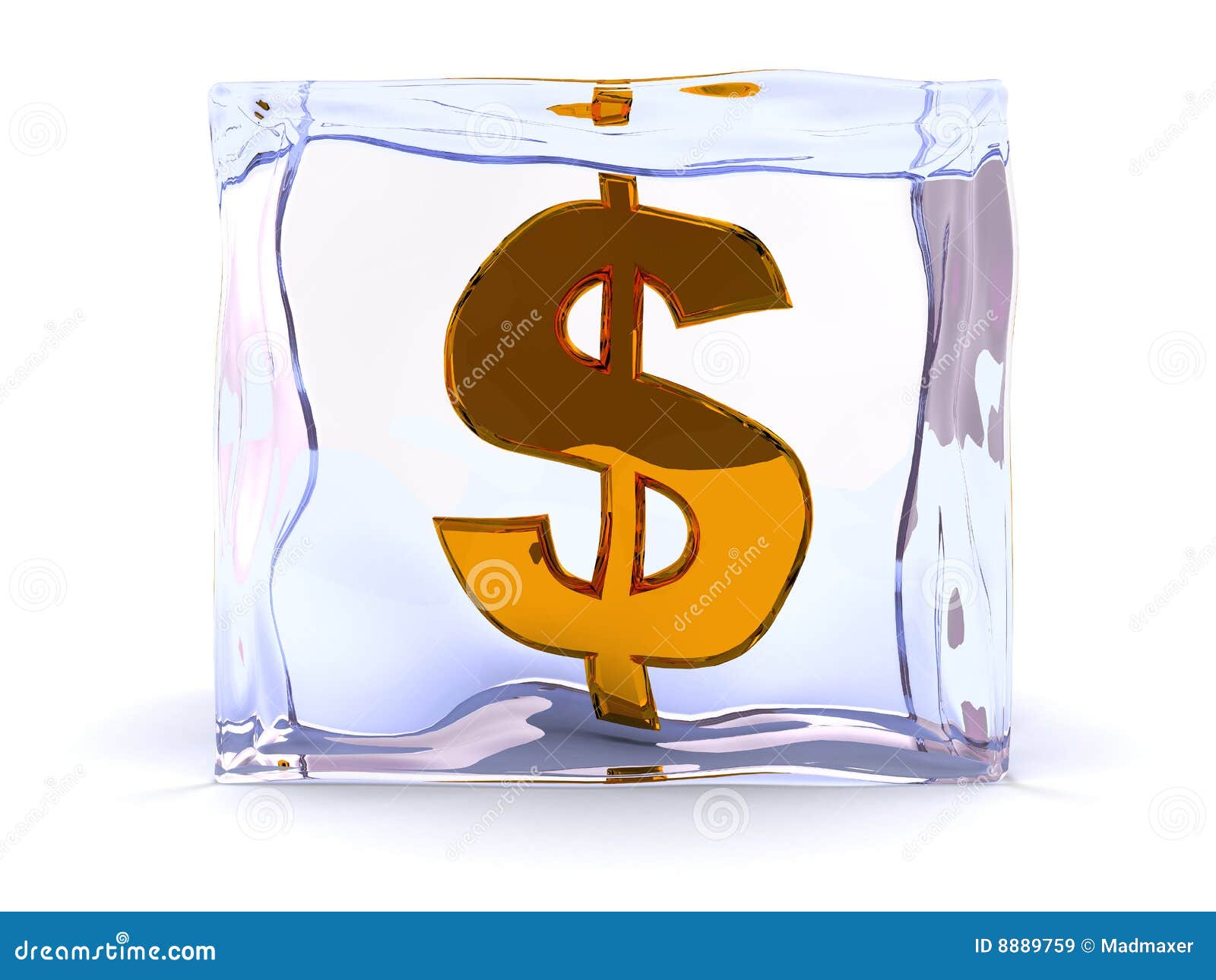 Frozen dollar stock illustration. Illustration of gold - 8889759