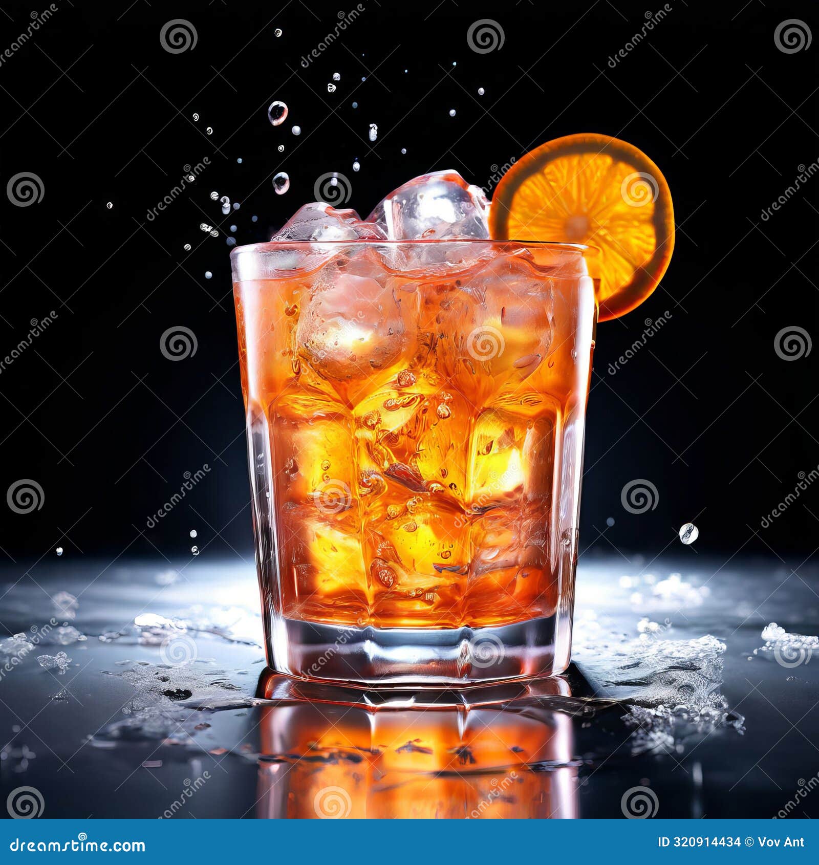 Frozen Drink a Glass of Liquid Frozen Solid with Bubbles and Co Stock ...