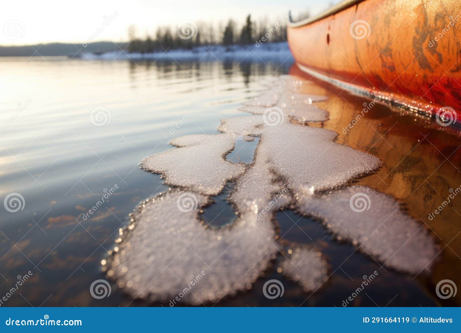 Frozen Droplet Splash Marks on a Canoe Ashore Stock Image - Image of ...